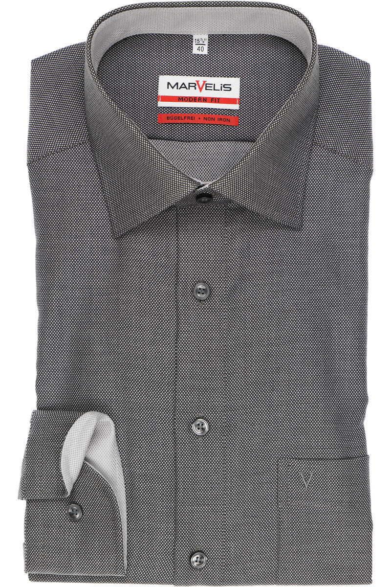 Marvelis Modern Fit shirt black, One Colour | Hemden.de