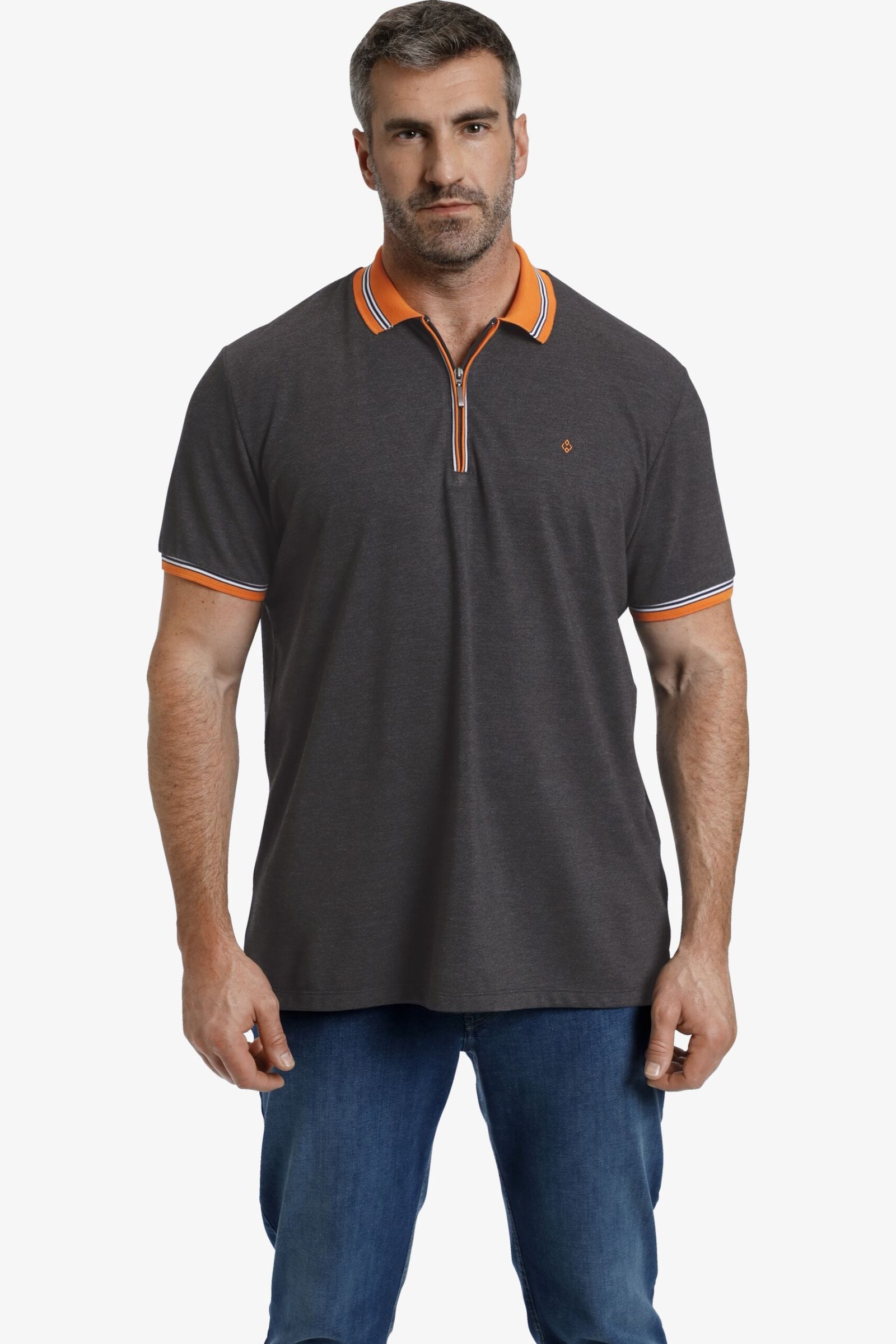 Charles Colby Comfort Fit polo shirt dark grey, One Colour ...