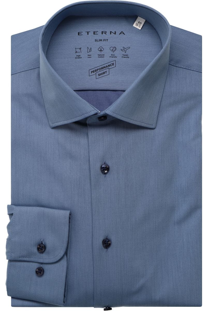 Eterna Slim Fit shirt dark blue, One Colour | Businesshemden.com