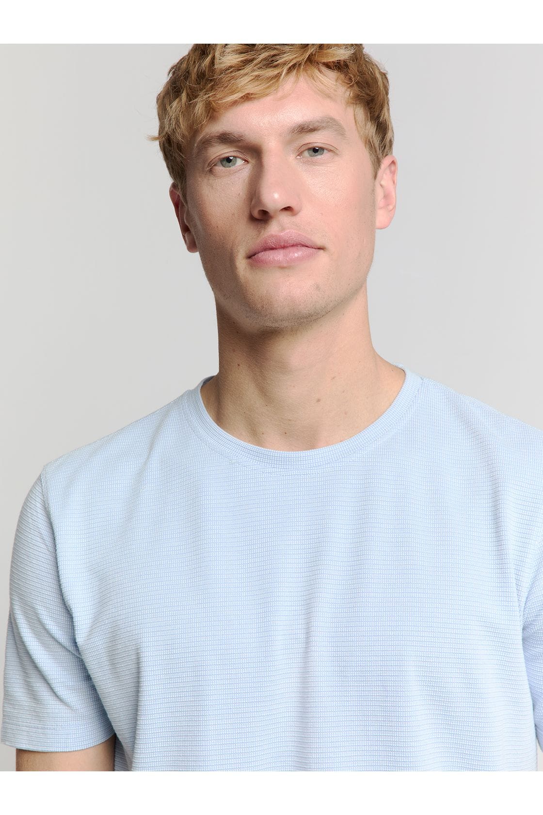 No Excess Regular Fit t-shirt round neck sky, One Colour | Hemden.de