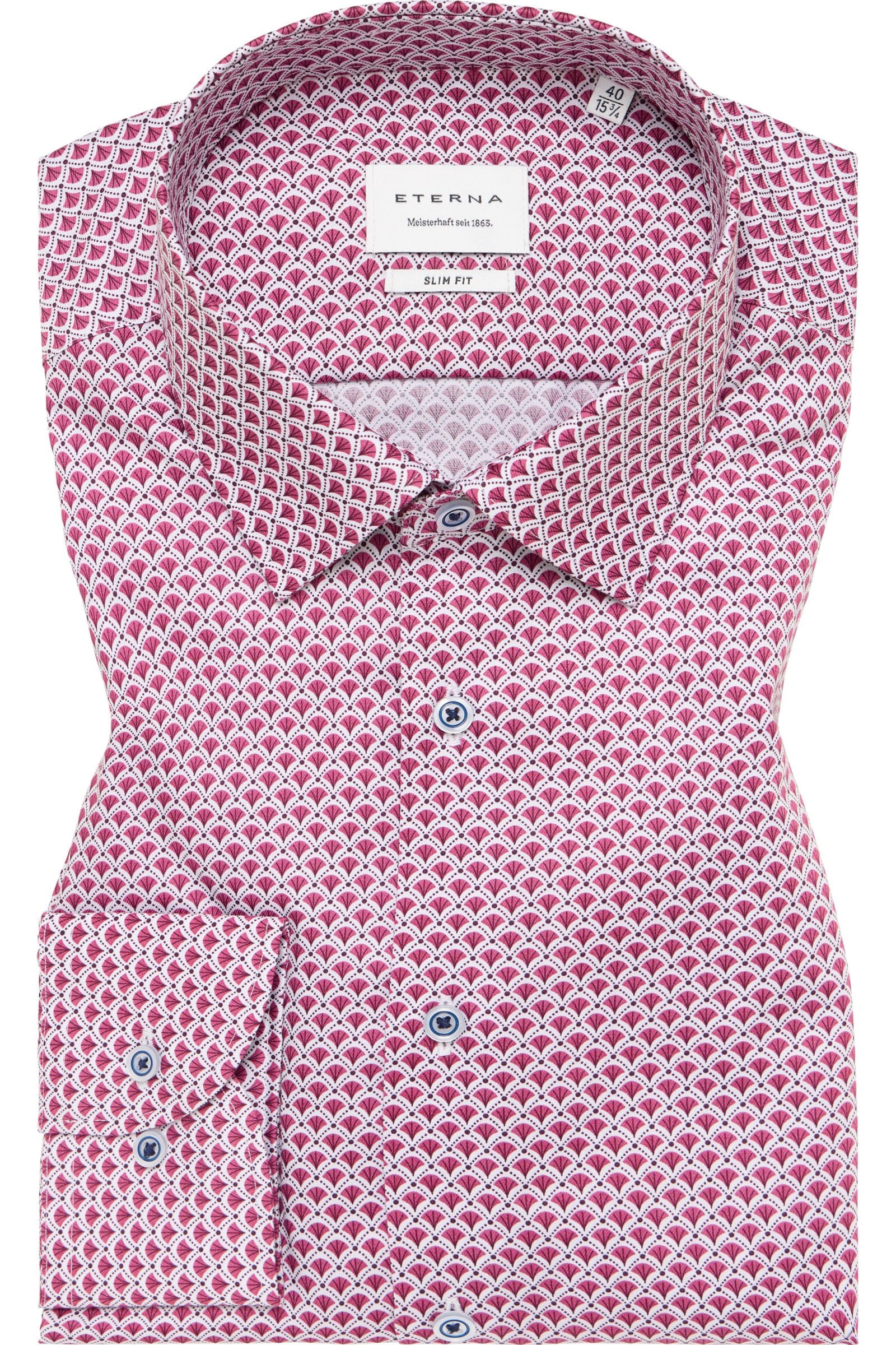 Eterna Slim Fit shirt chianti, print | Hemden.de