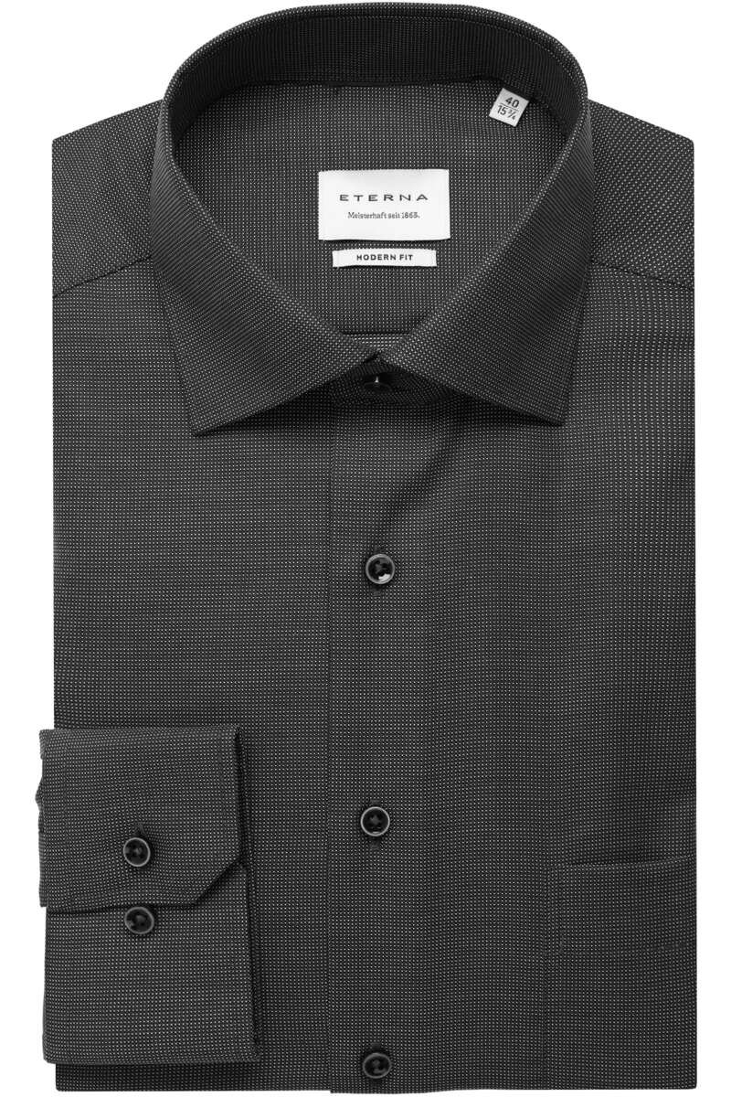 Eterna Modern Fit shirt anthracite, Textured | Businesshemden.com