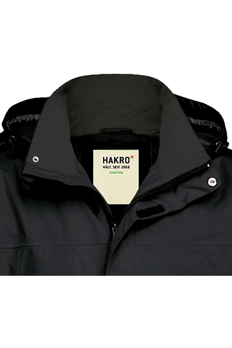 HAKRO 862 Regular Fit rain jacket hood black | Hemden.de