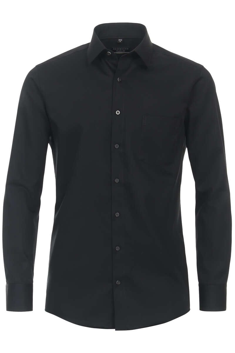 Redmond Regular Fit shirt black, One Colour | Businesshemden.com