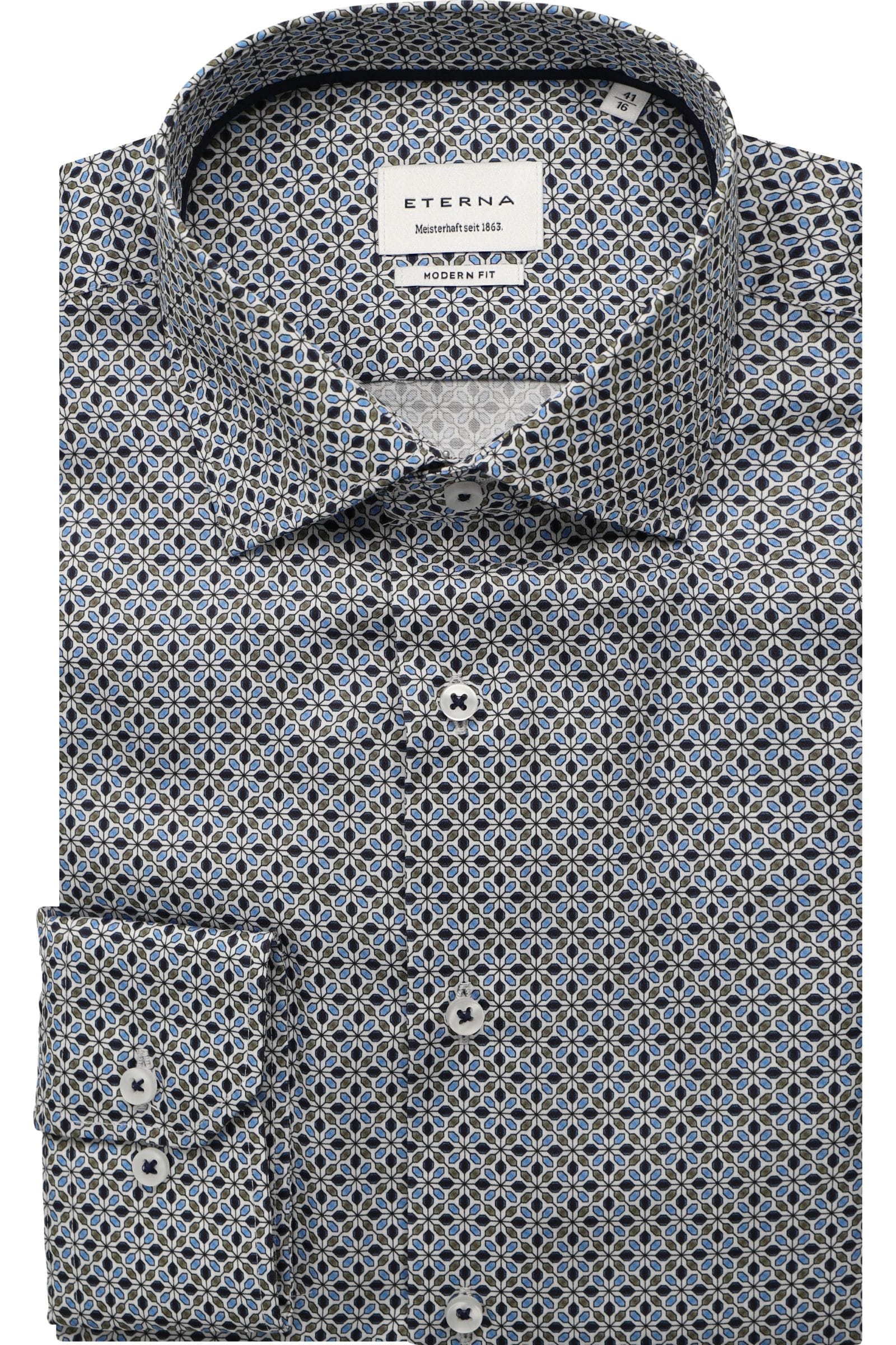 Eterna Modern Fit shirt grey, print | Hemden.de