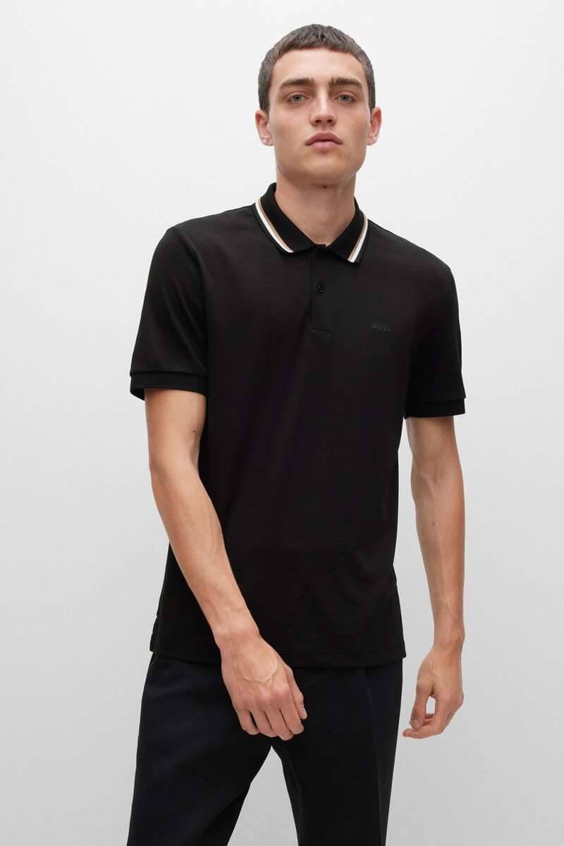 BOSS Slim Fit polo shirt black, One Colour | Businesshemden.com