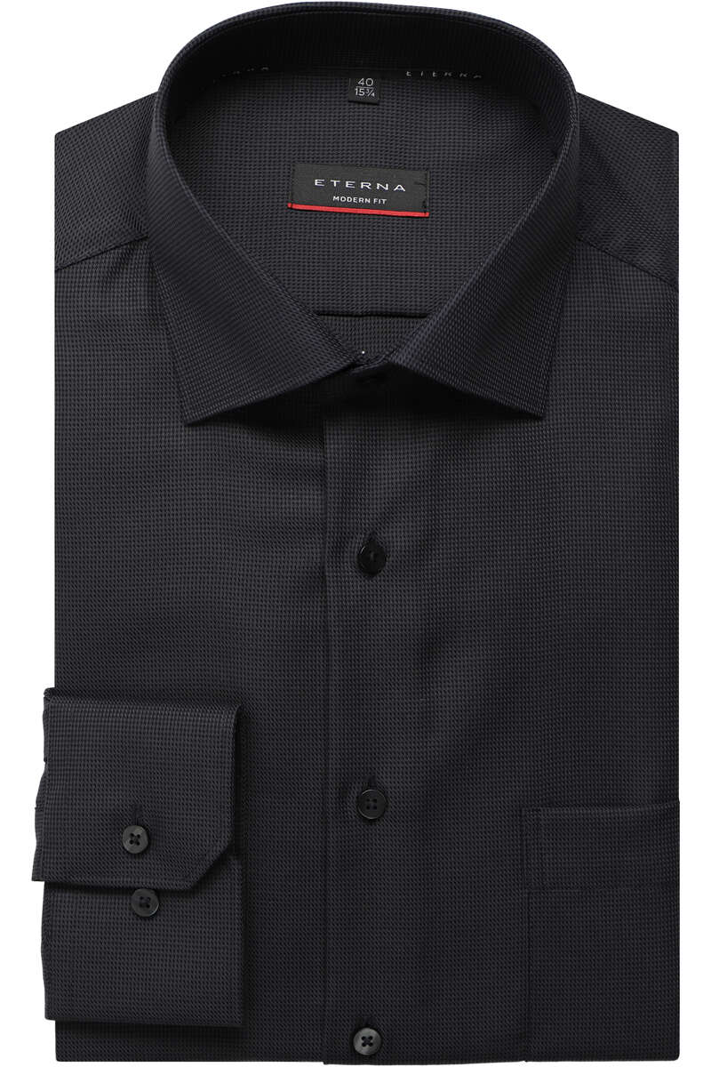 Eterna Modern Fit shirt anthracite, Textured | Businesshemden.com