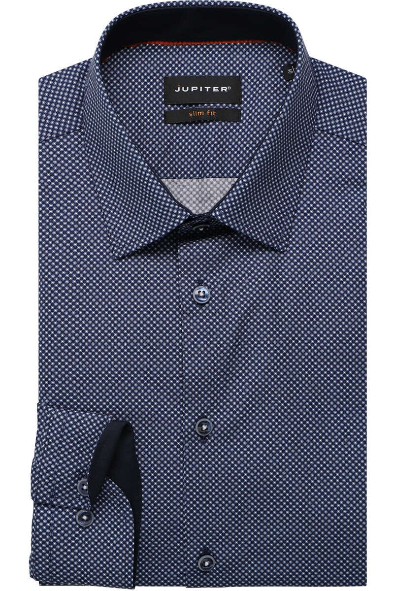 Jupiter Slim Fit Overhemd marine, Stippen | Overhemden.com