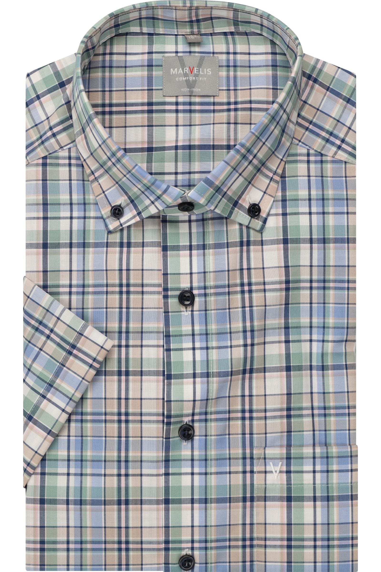 Marvelis Comfort Fit shirt green, Chequered | Businesshemden.com