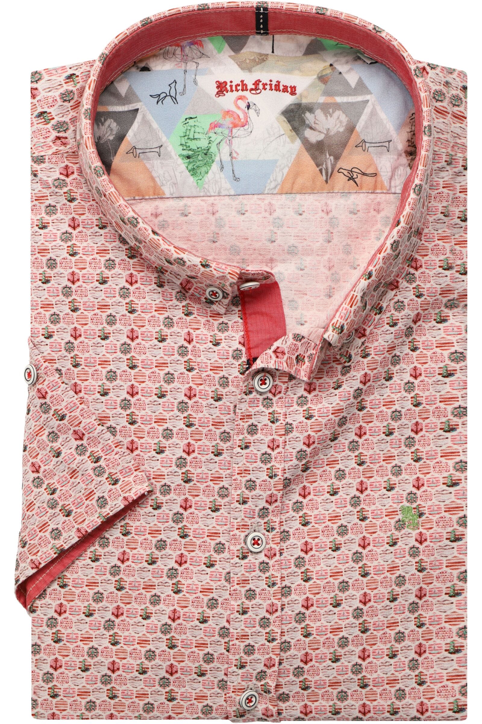 Rich Friday by Jupiter Regular Fit Overhemd rood, Motief | Overhemden.com