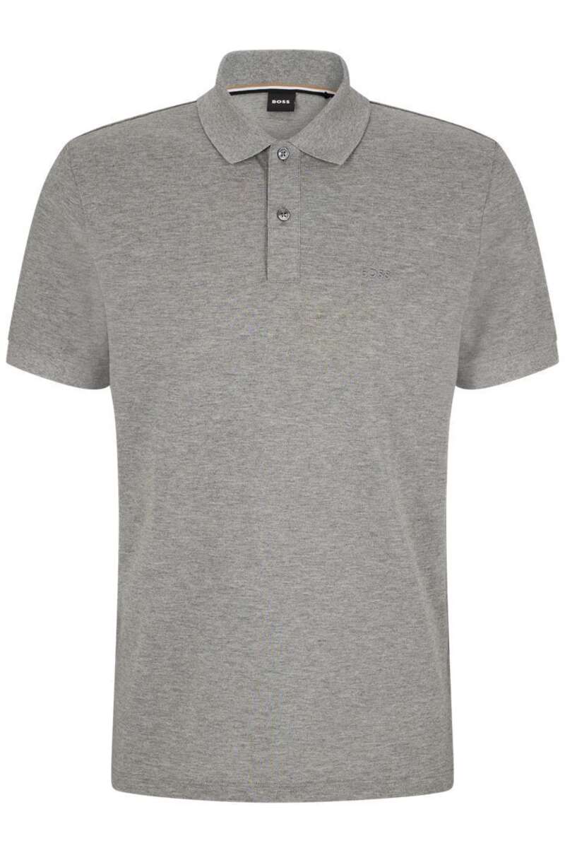 BOSS Regular Fit Polo shirt zilver, Effen | Overhemden.com