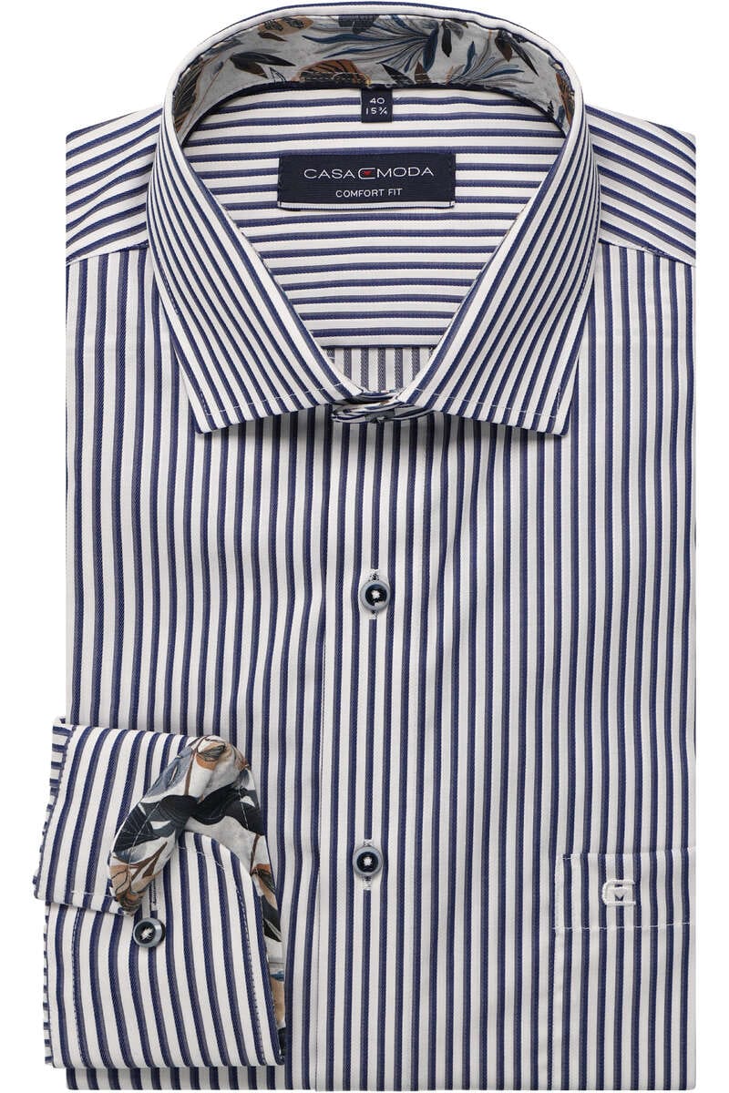 Casa Moda Comfort Fit Overhemd blauw, Gestreept | Overhemden.com