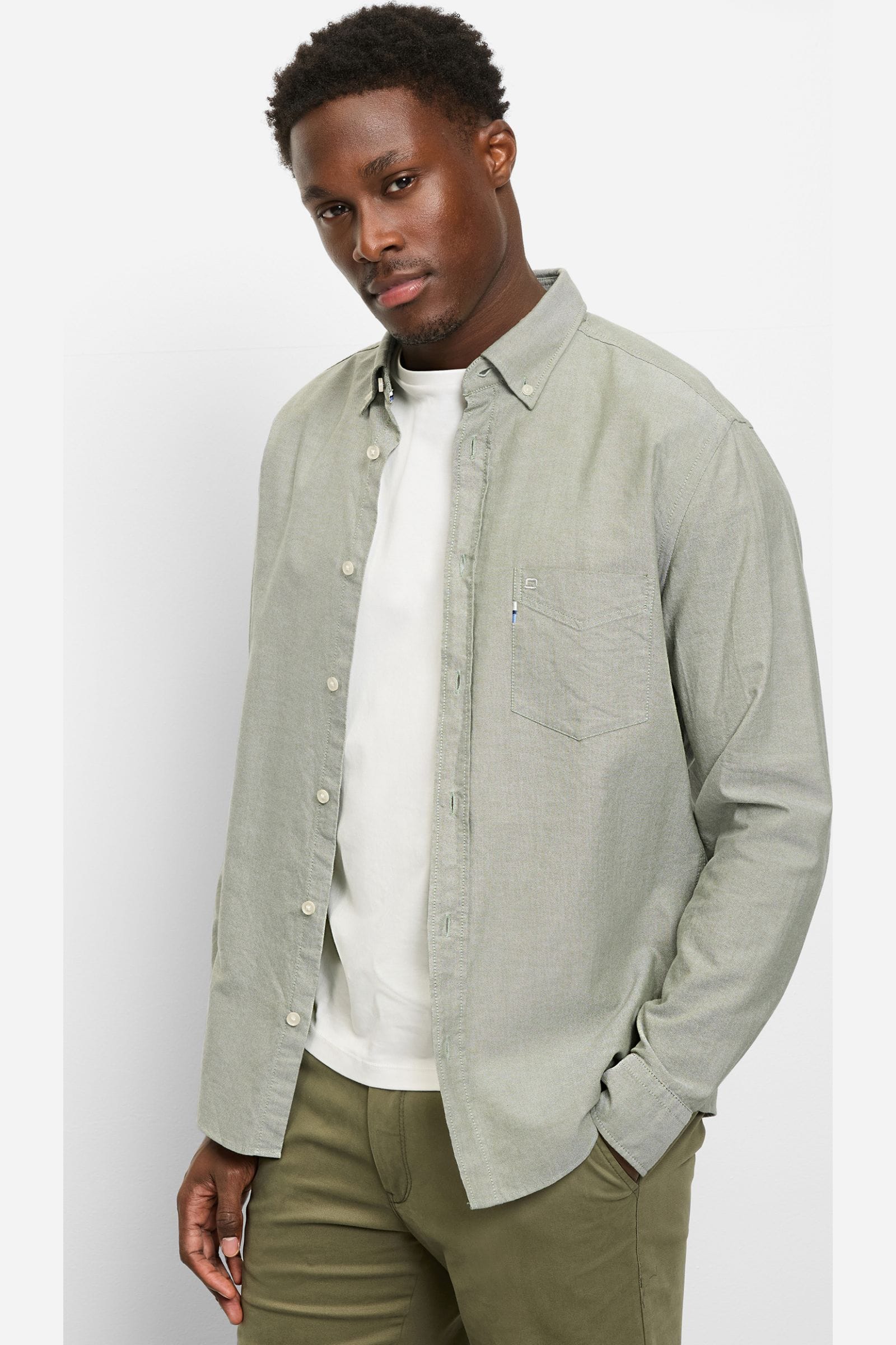 Olymp Casual Regular Fit shirt olive, One Colour | Businesshemden.com