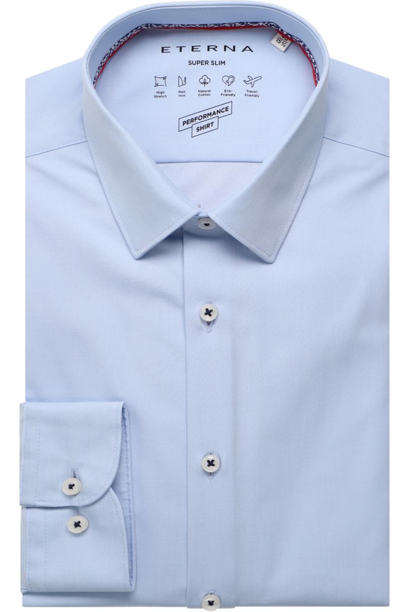 Eterna Performance Super Slim shirt bright blue, One Colour | Hemden.de
