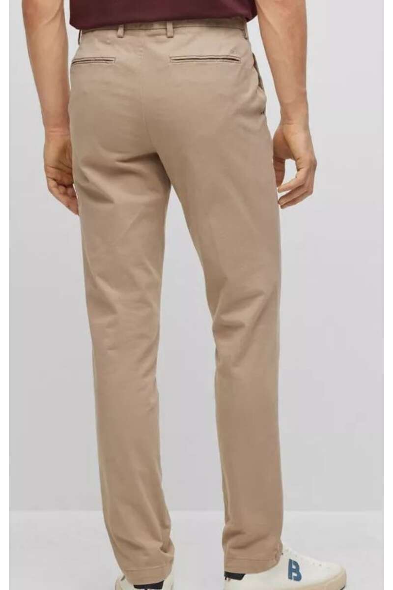 BOSS Slim Fit Chino Open Beige, Effen | Overhemden.com