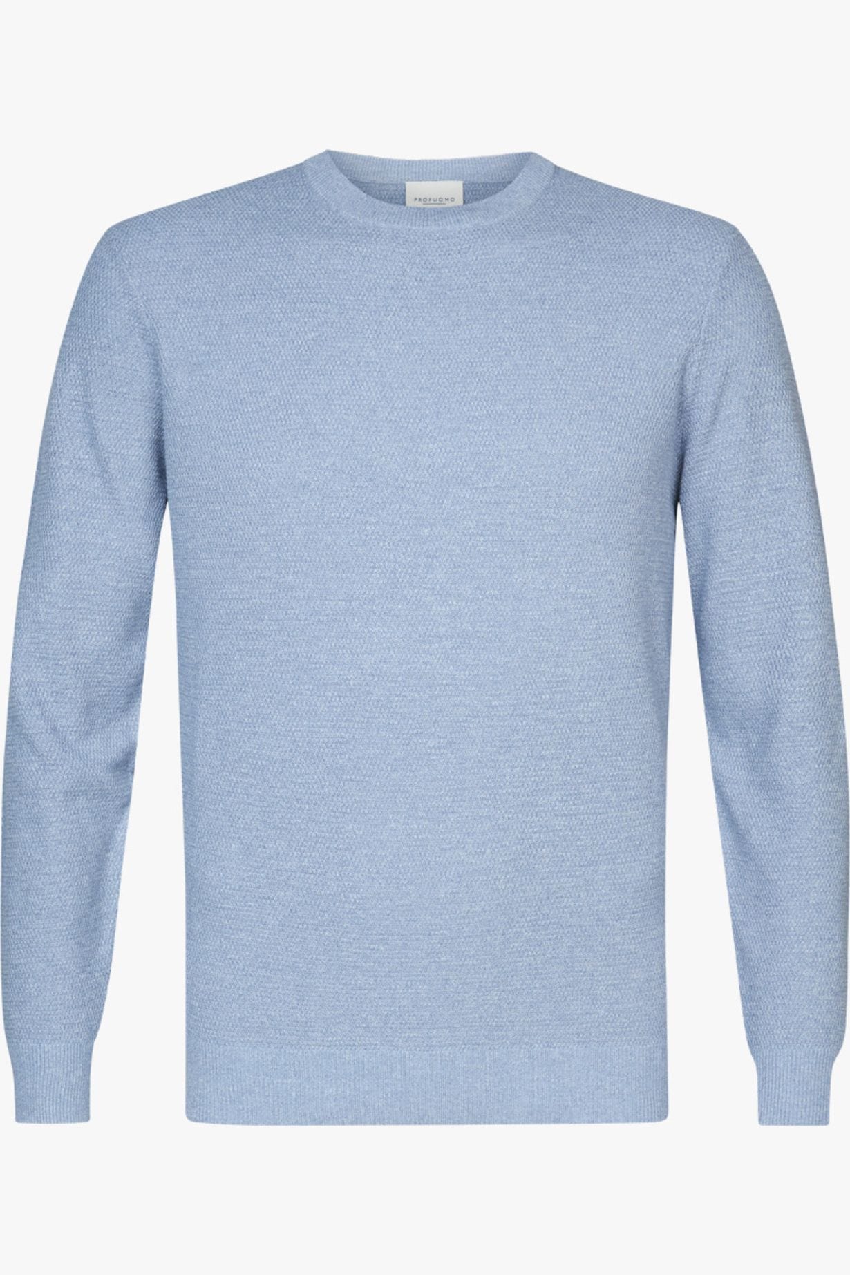 Profuomo Regular Fit Pullover hellblau, Einfarbig | Hemden.de