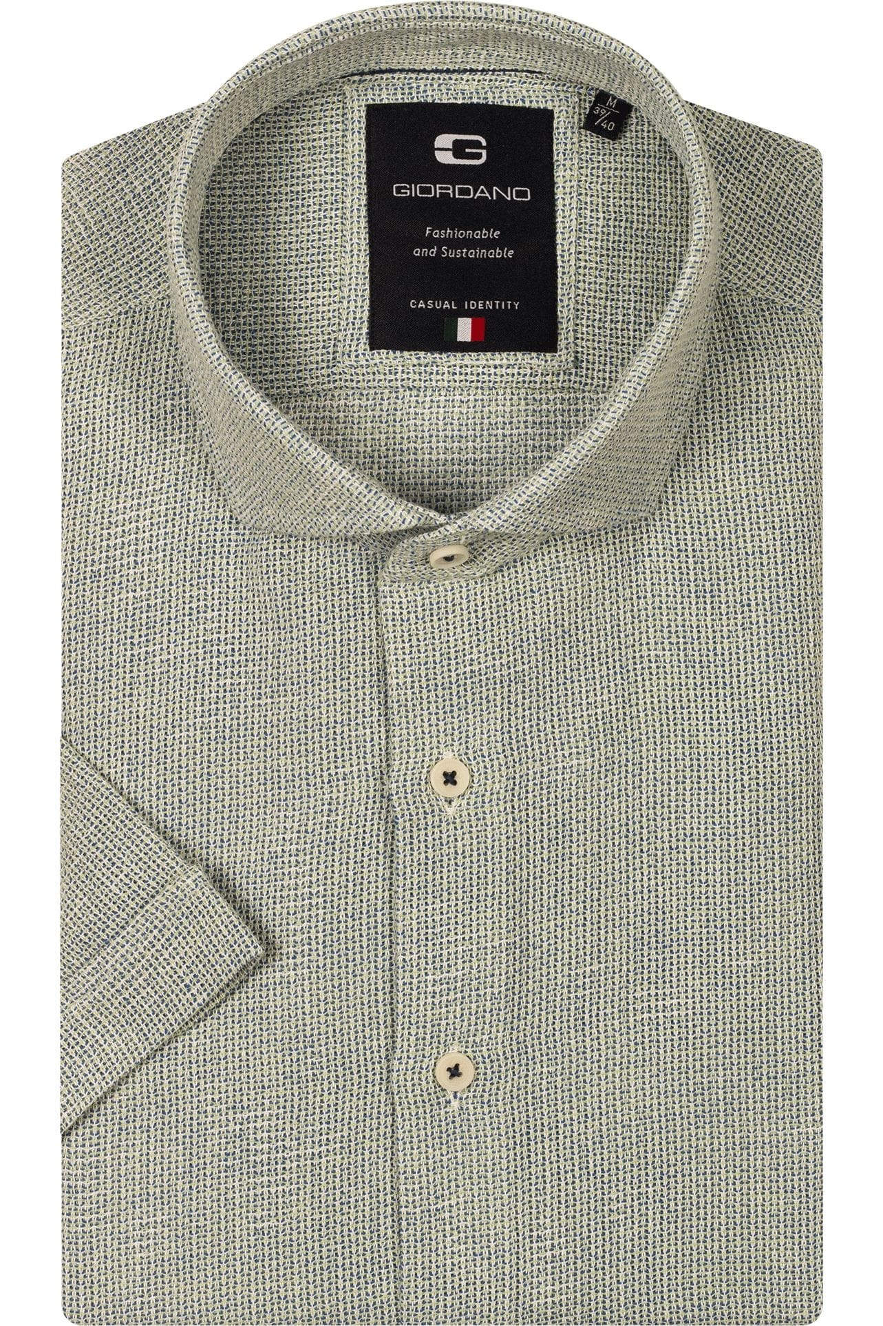 Giordano Front Regular Fit Overhemd groen, Effen | Overhemden.com