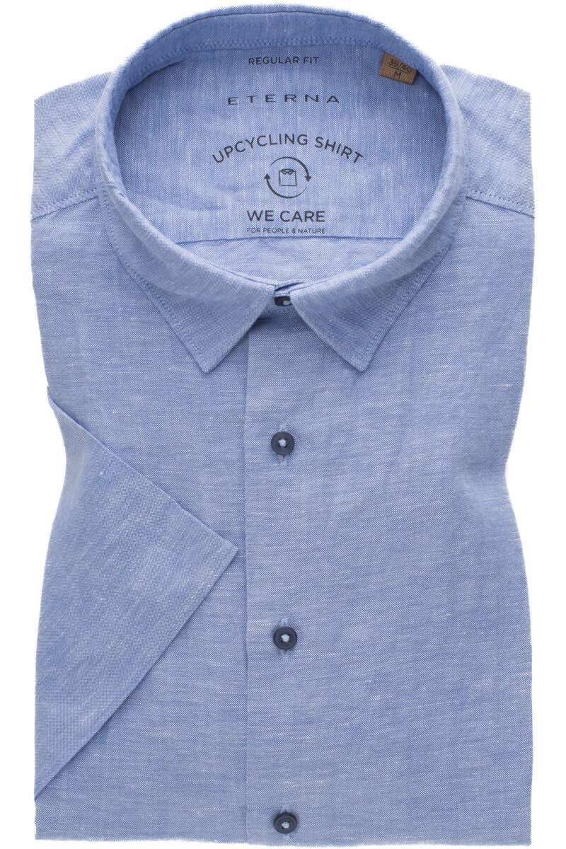 Eterna Regular Fit linen shirt bright blue, One Colour | Businesshemden.com