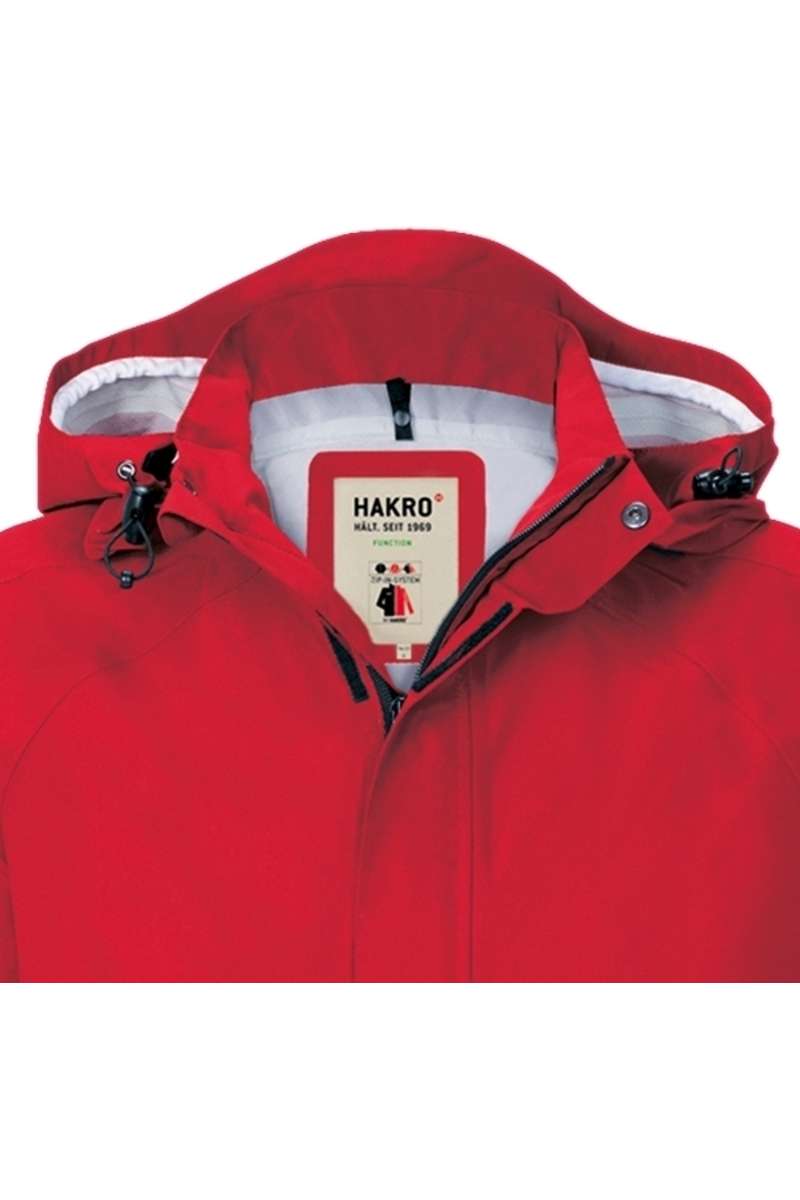 HAKRO 850 Regular Fit outdoor jacket hood red | Businesshemden.com