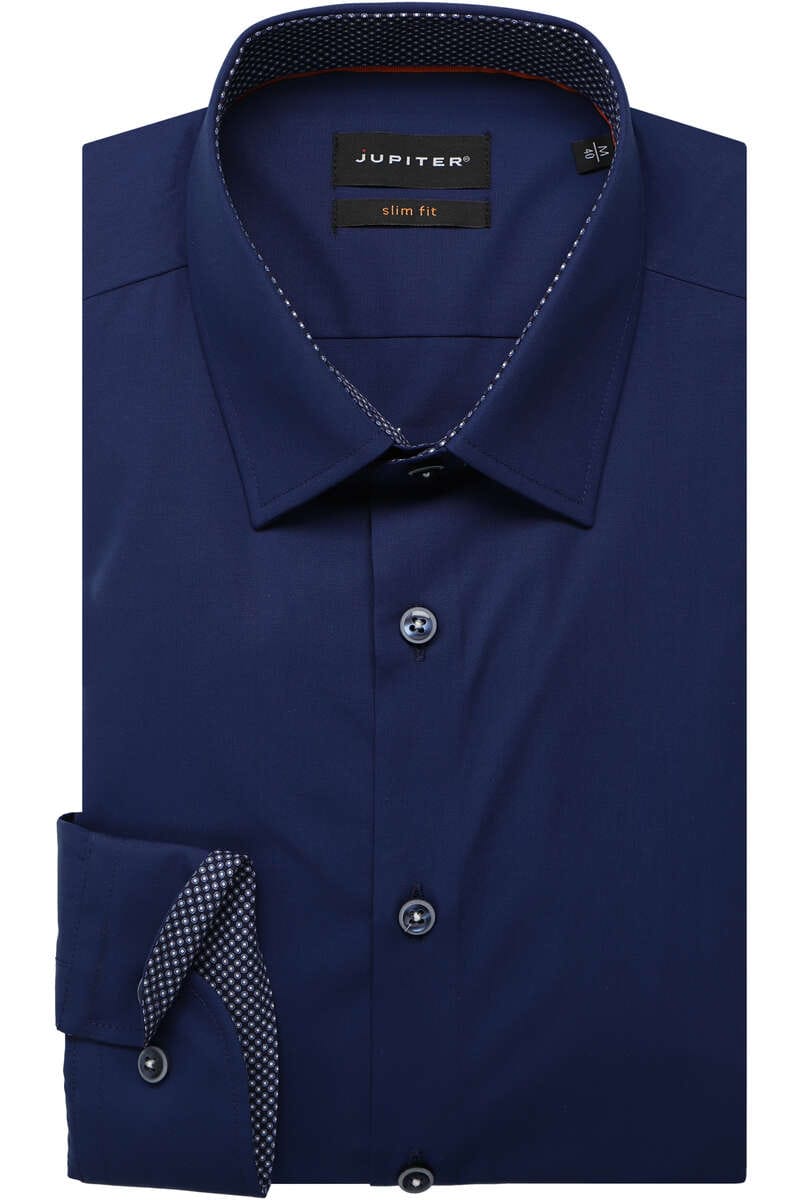 Jupiter Slim Fit Hemd dunkelblau, Einfarbig | Hemden.de