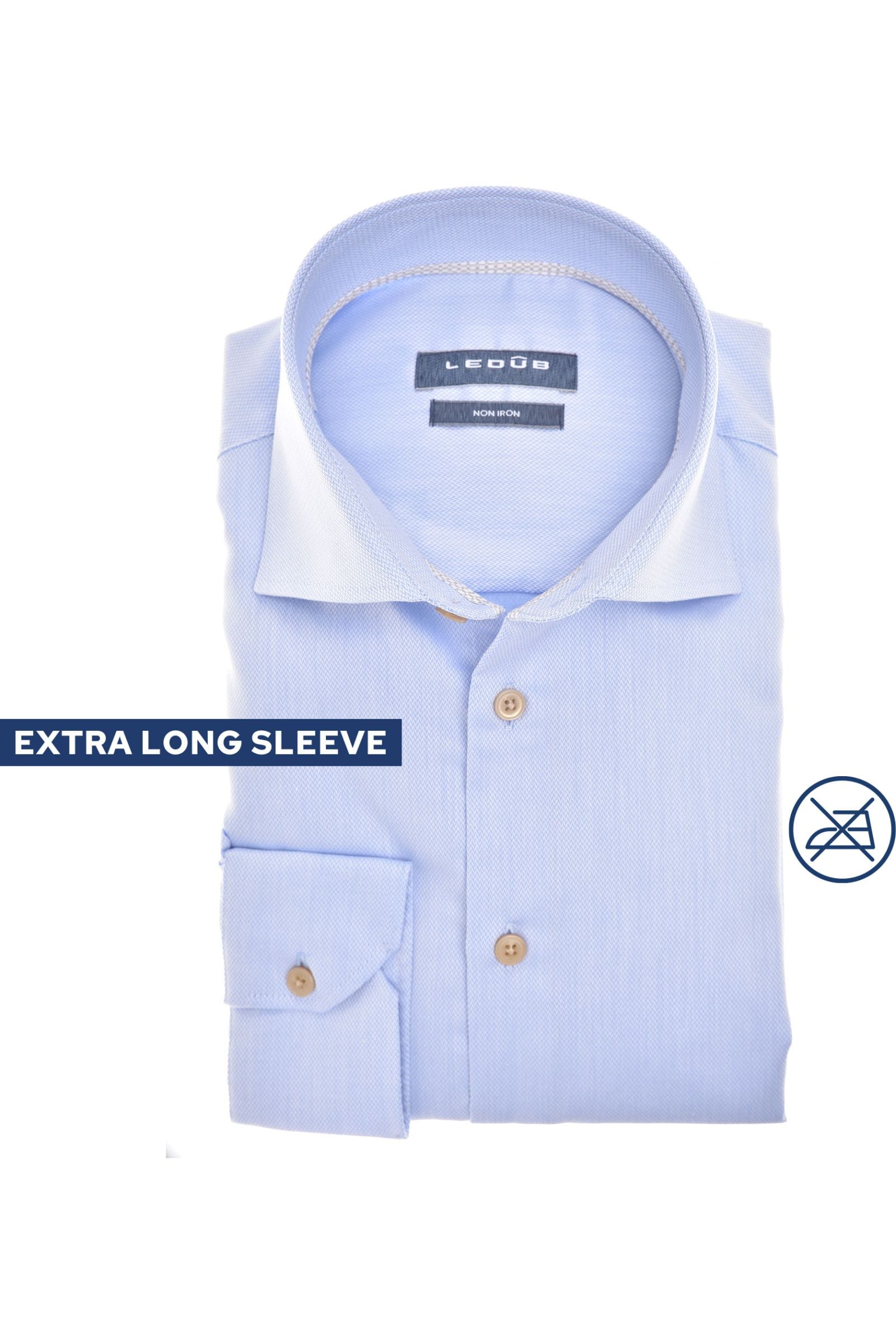 Ledȗb Modern Fit shirt bright blue, One Colour | Businesshemden.com