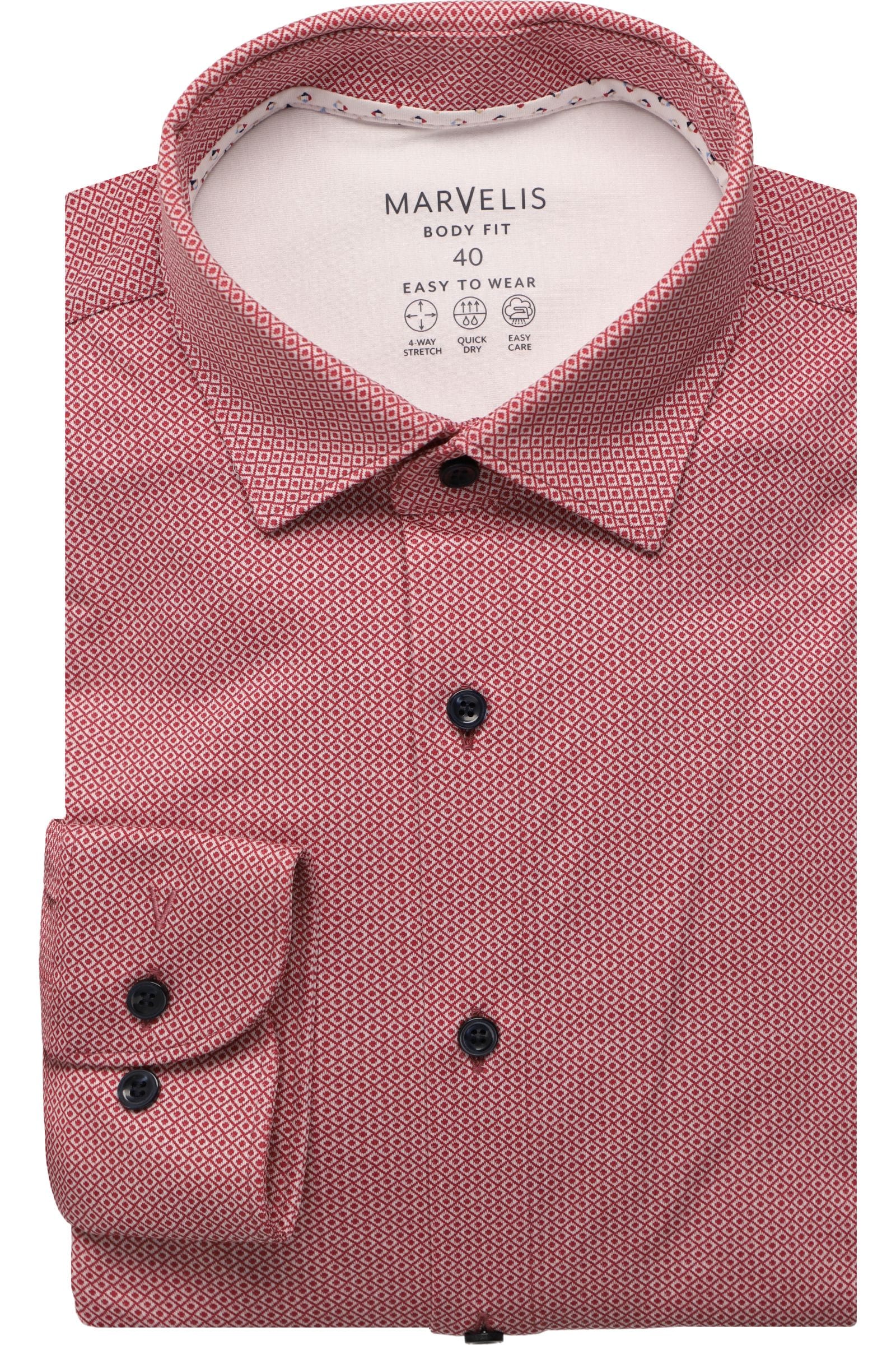 Marvelis Performance Body Fit jersey shirt red, One Colour | Hemden.de