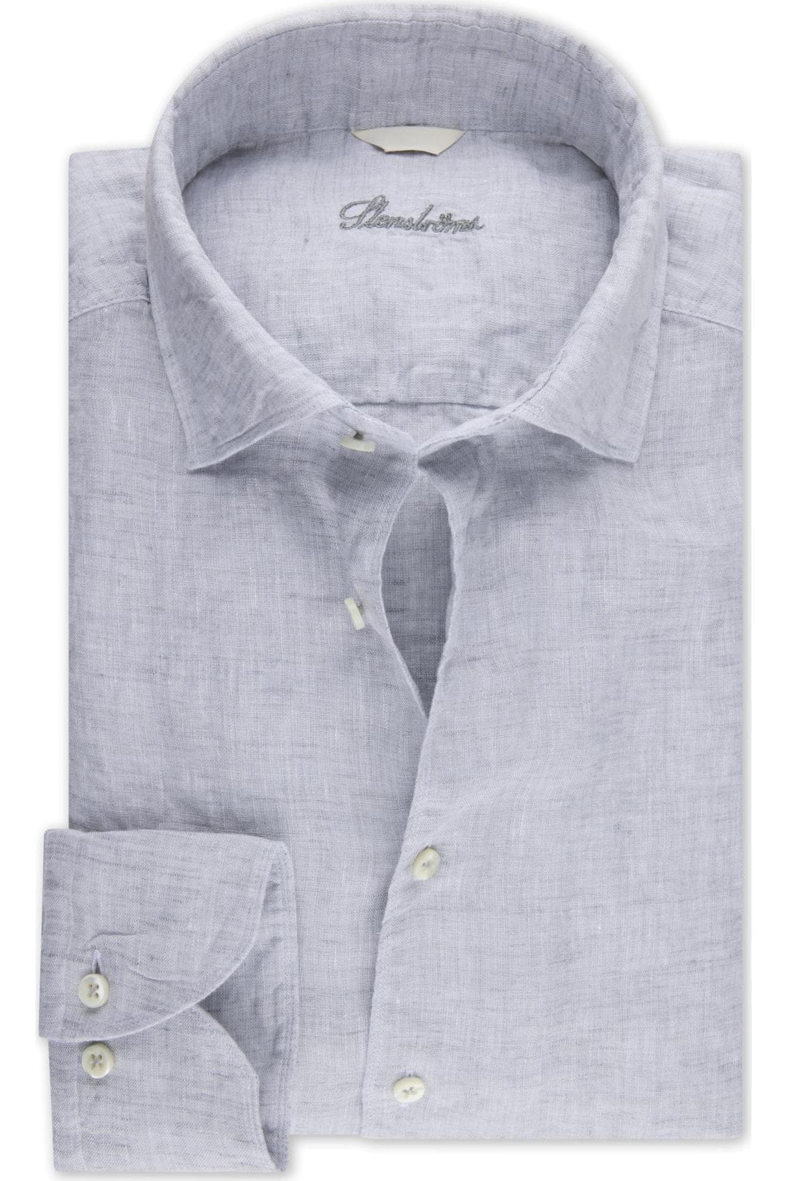 Stenströms Casual Fitted Body linen shirt light grey, One Colour ...