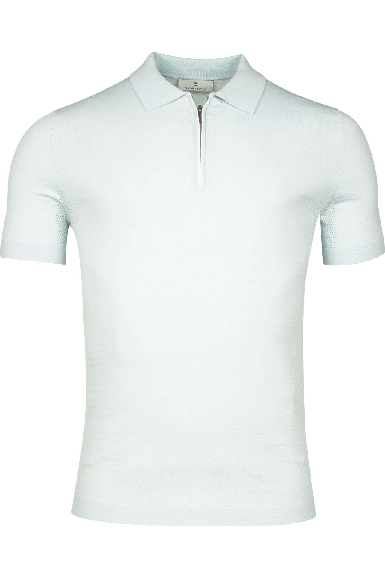 Thomas Maine Modern Fit Polo shirt blauw, Effen | Overhemden.com
