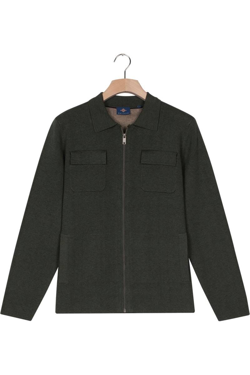 Baileys Regular Fit Cardigan zip green | Hemden.de