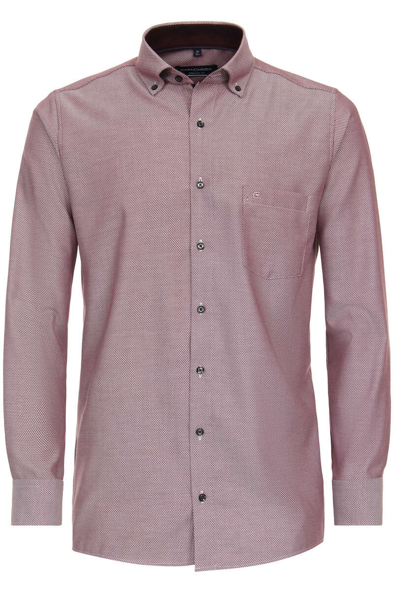 Casa Moda Comfort Fit Overhemd rood, Effen | Overhemden.com