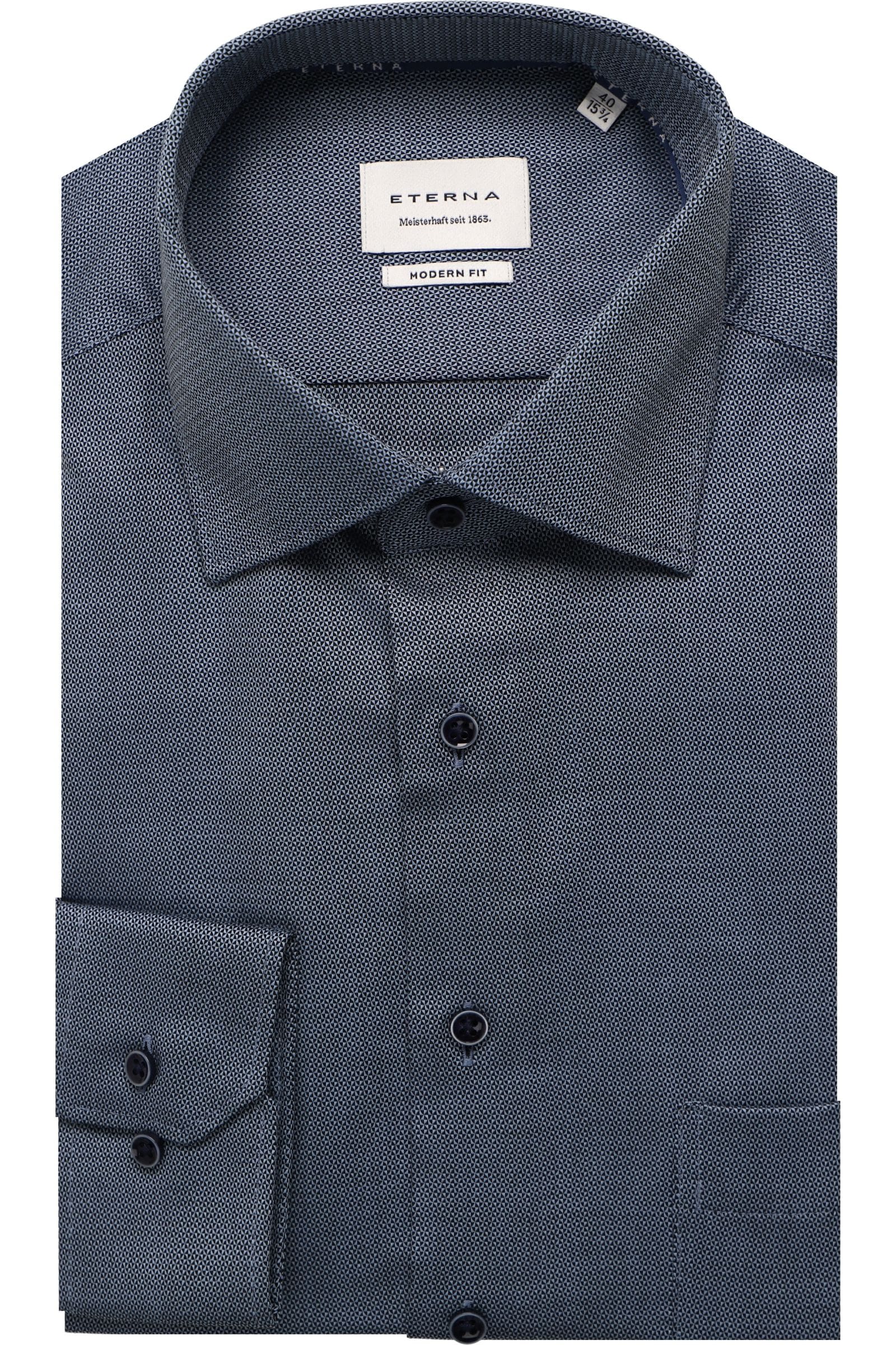 Eterna Modern Fit shirt grey, Textured | Hemden.de