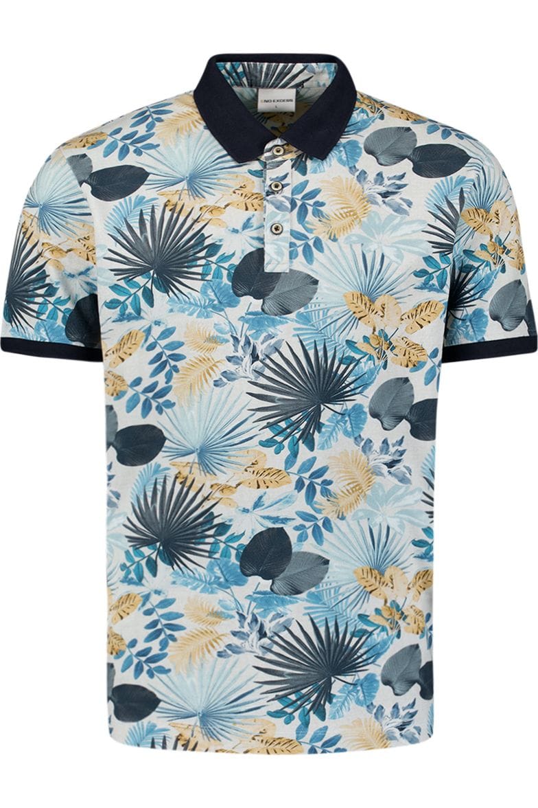 No Excess Regular Fit polo shirt blue, print | Hemden.de