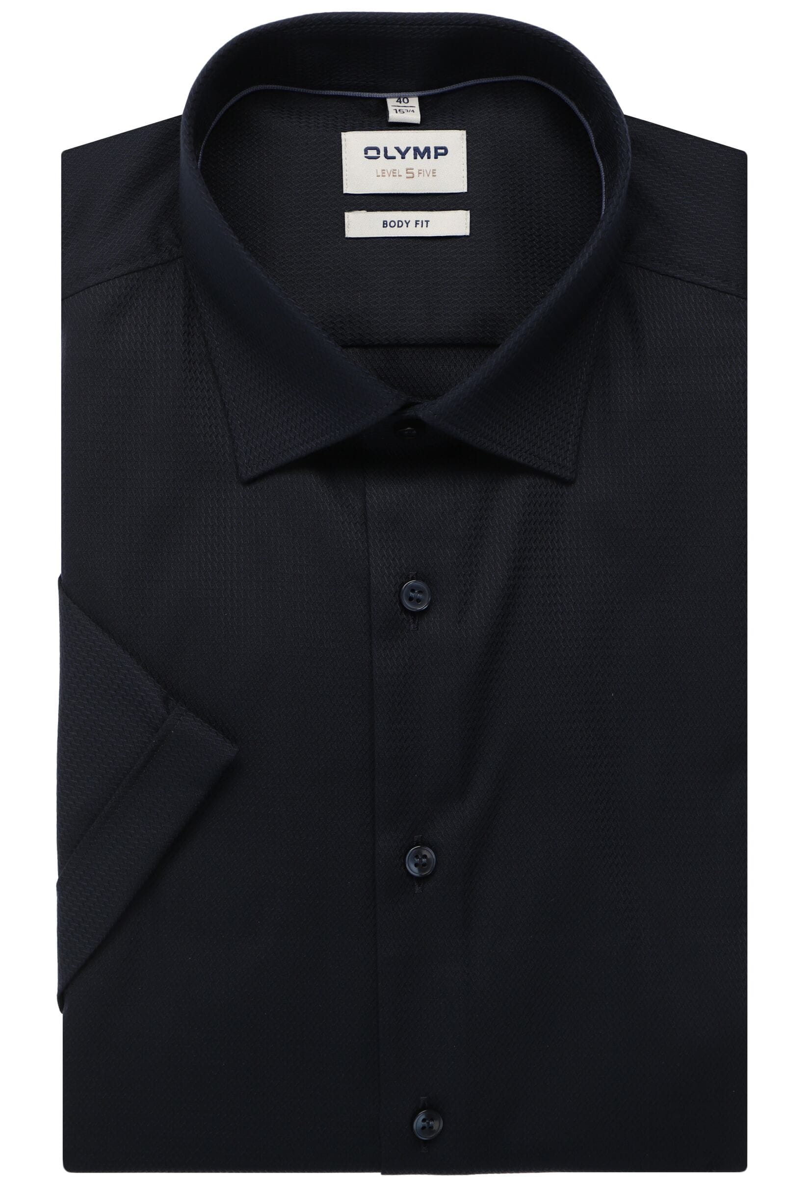 Olymp Level Five Body Fit shirt marine, faux-uni | Businesshemden.com
