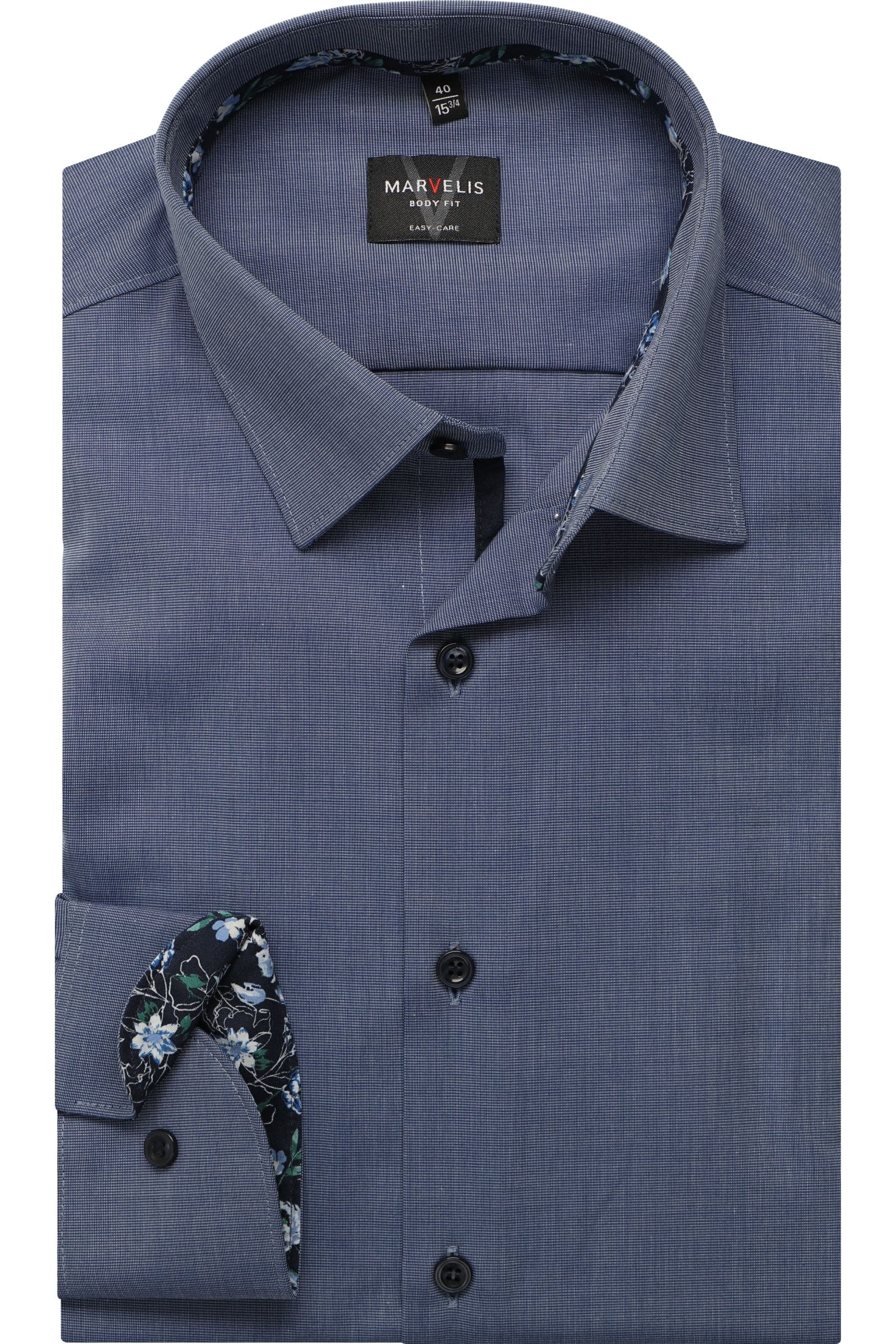 Marvelis Body Fit shirt midnight-blue, One Colour | Businesshemden.com