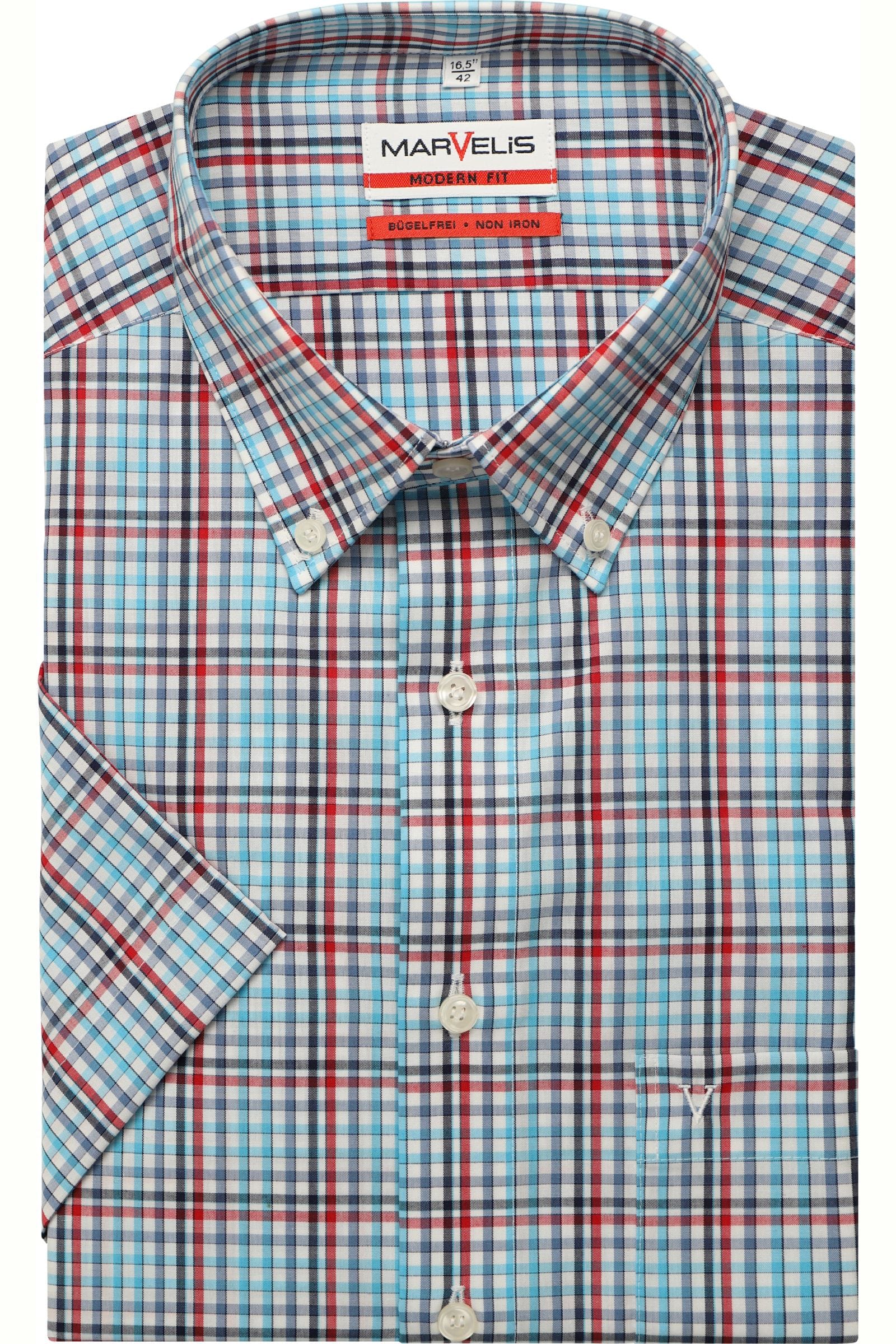 Marvelis Modern Fit shirt red, Chequered | Hemden.de