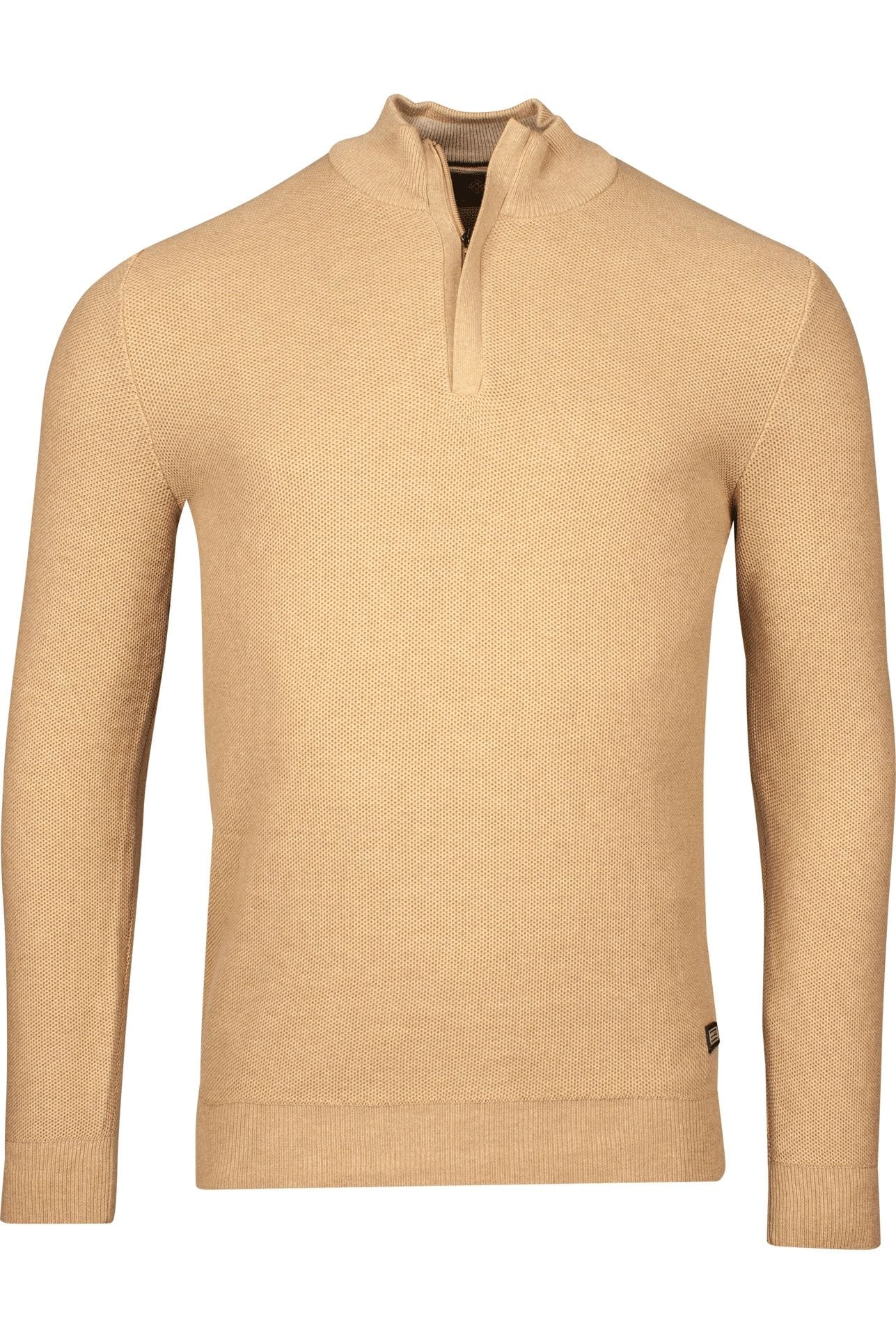 Baileys Regular Fit Trui ritssluiting beige, Effen | Overhemden.com