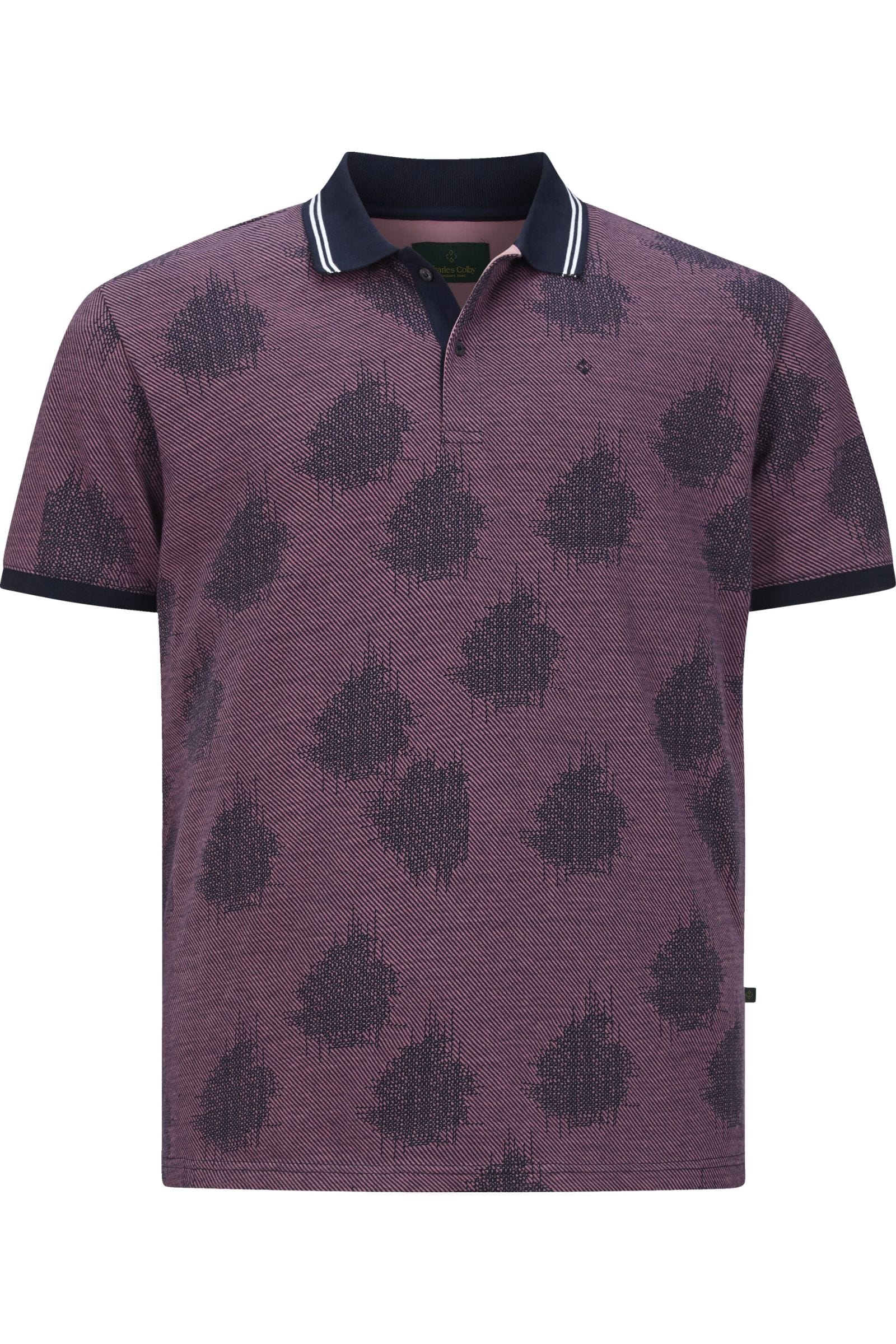 Charles Colby Comfort Fit Polo rose, À motifs | Overhemden.com FR-BE