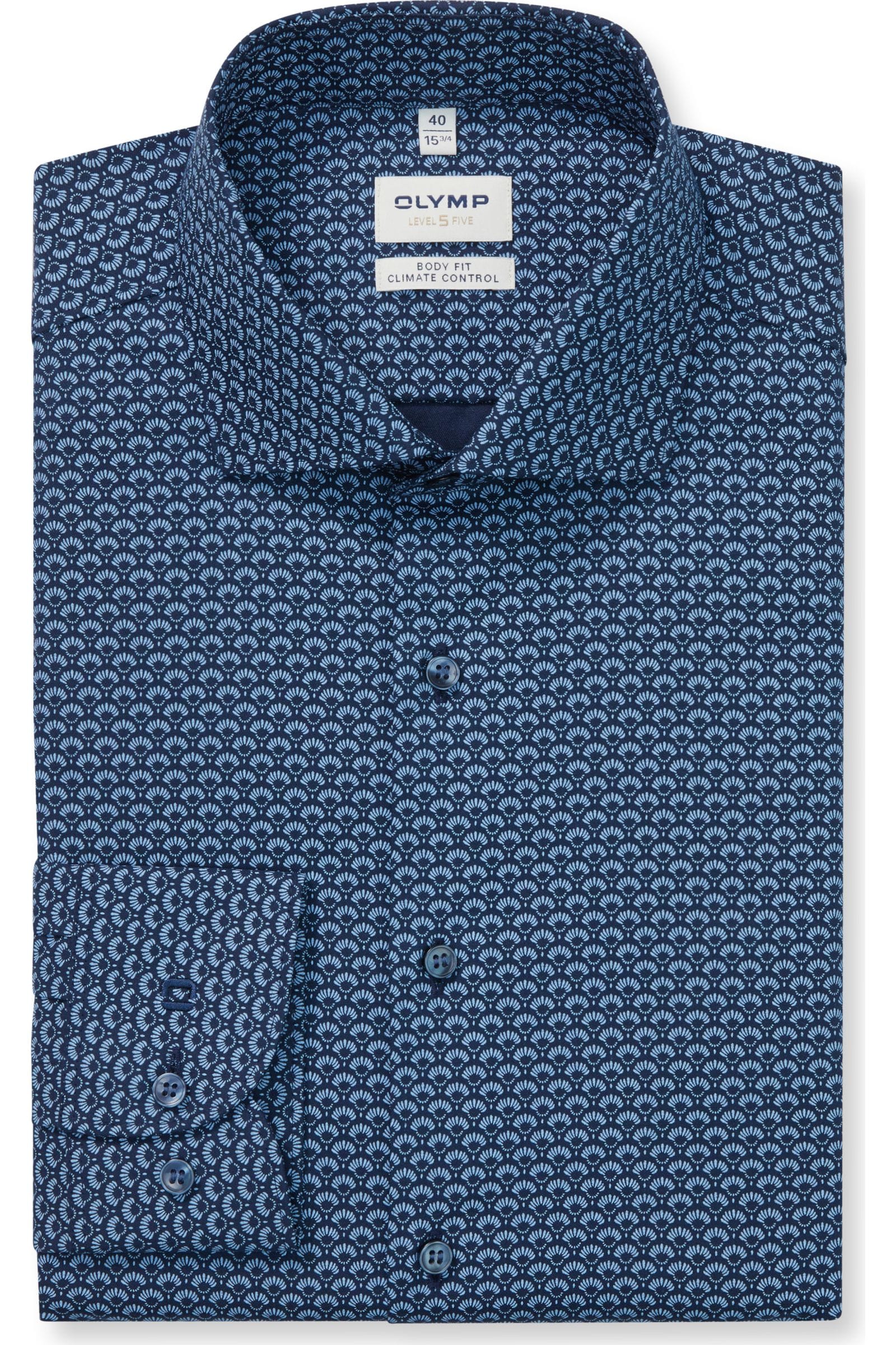 Olymp Level Five Performance Climate Control Body Fit marine, print ...