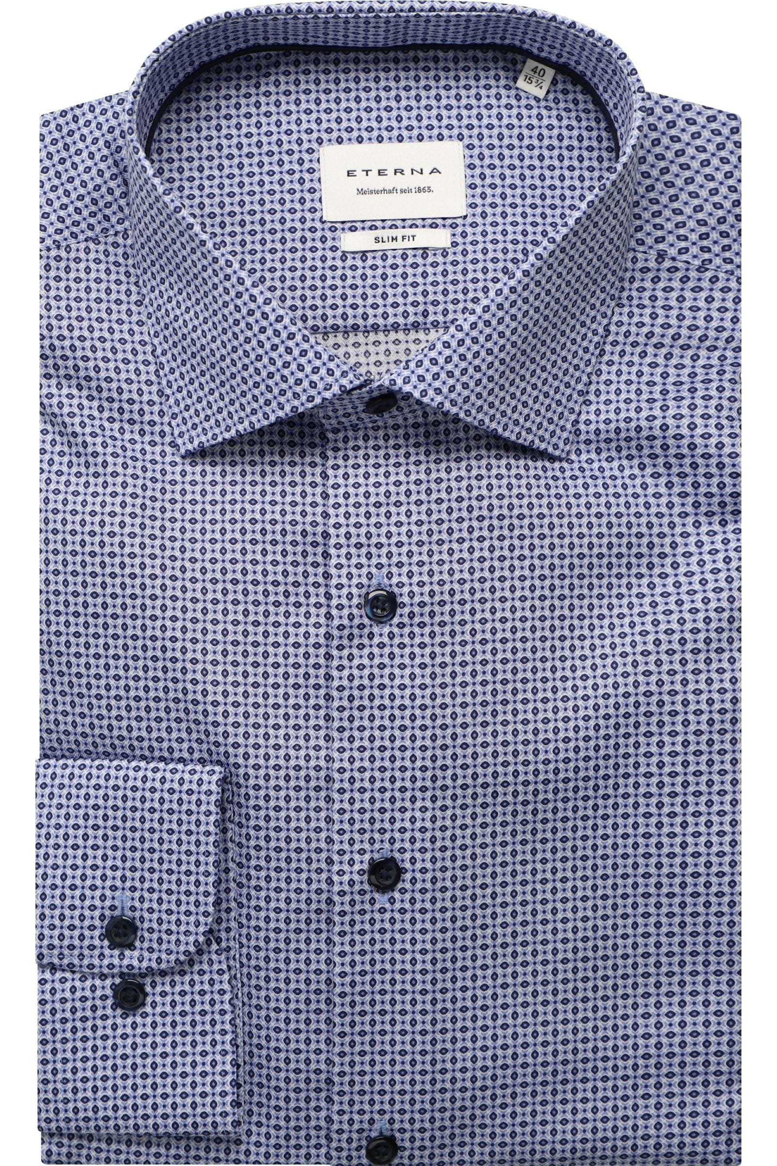 Eterna Slim Fit shirt blue, print | Hemden.de