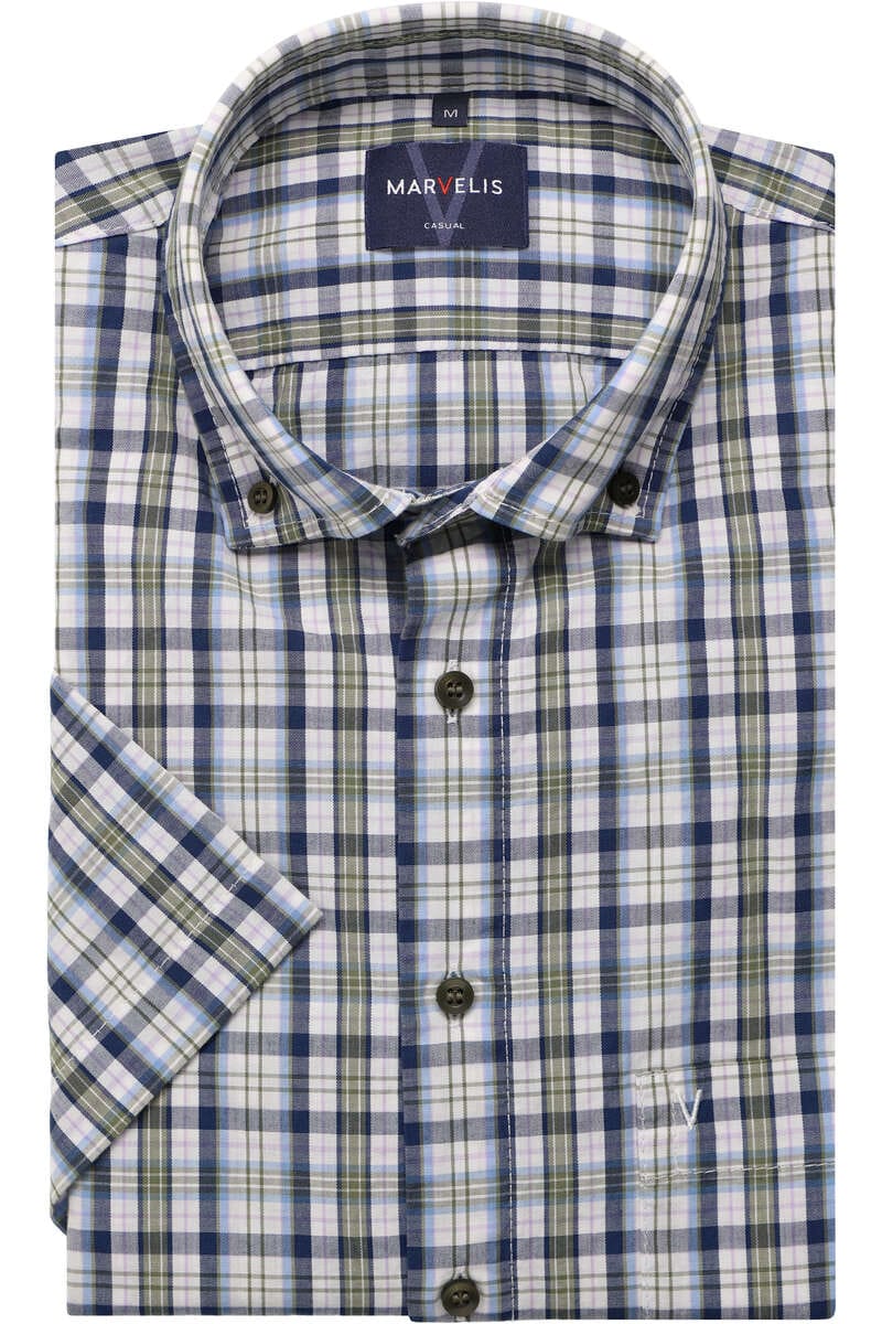 Marvelis Casual Modern Fit shirt blue/green/white, Chequered ...