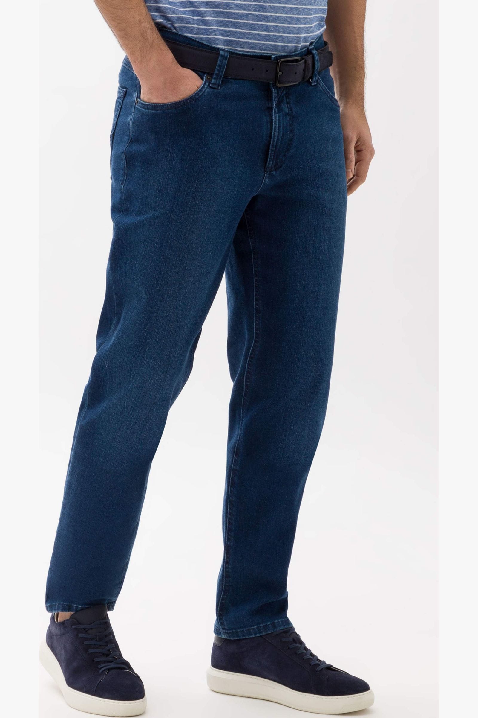 EUREX by BRAX Luke Regular Fit Jeans Blue Stone | Overhemden.com