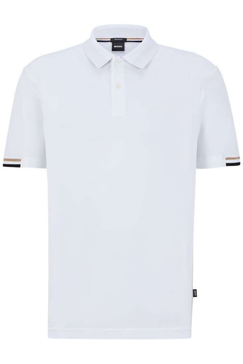 BOSS Regular Fit Poloshirt weiss, Einfarbig | Hemden.ch