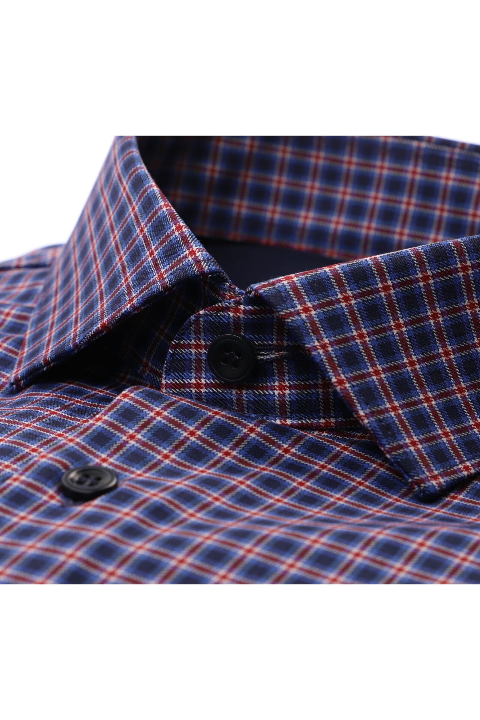 Marvelis Performance Body Fit shirt red, Chequered | Hemden.de