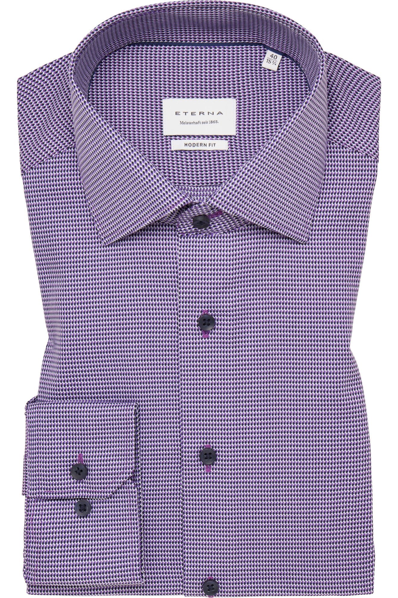 Eterna Modern Fit shirt Flieder-lila, Textured | Businesshemden.com