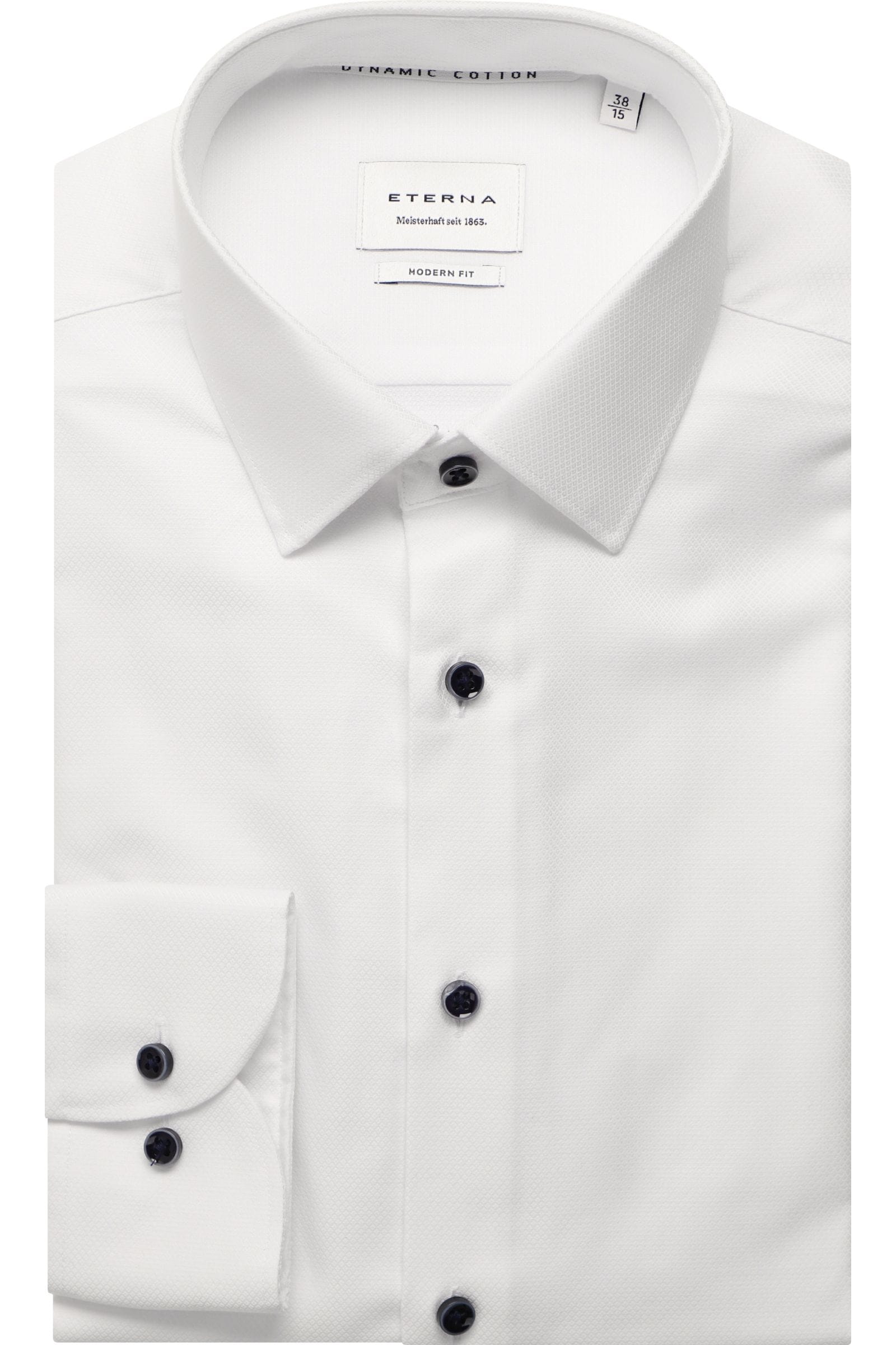 ETERNA Modern Fit Chemise blanc, Structuré | Overhemden.com FR-BE