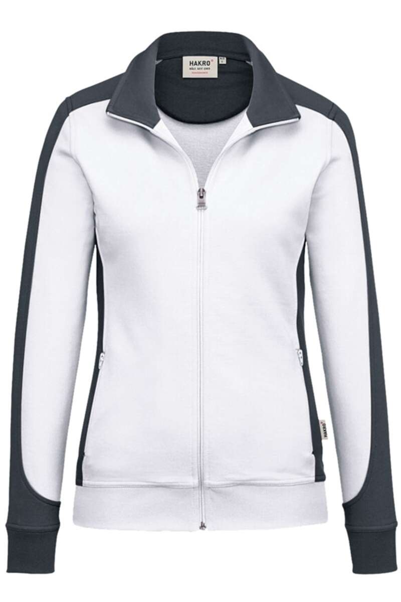 HAKRO MIKRALINAR® Regular Fit women sweat jacket zip white | Hemden.de