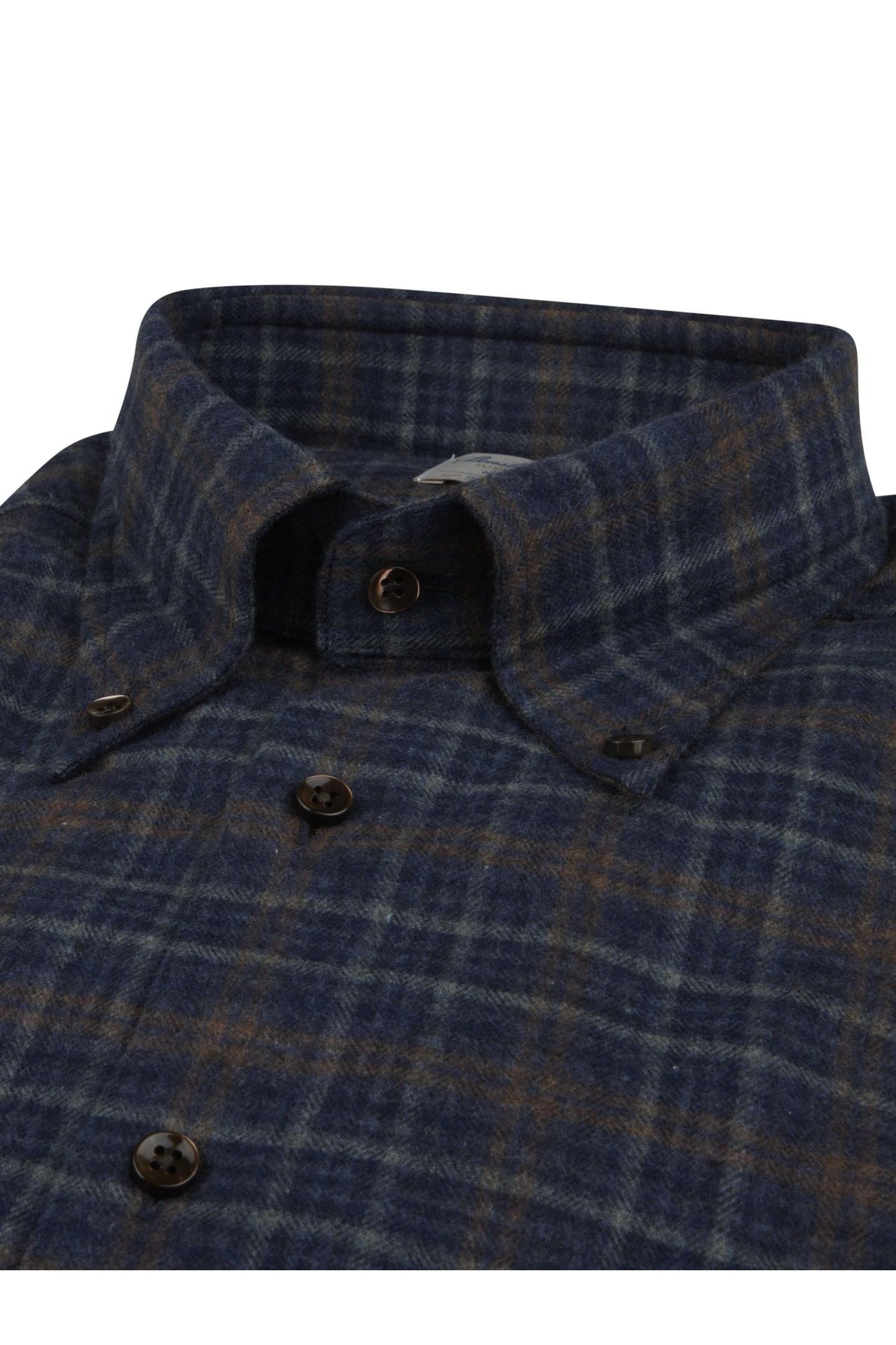 Stenströms Fitted Body flannel shirt dark blue, Chequered ...