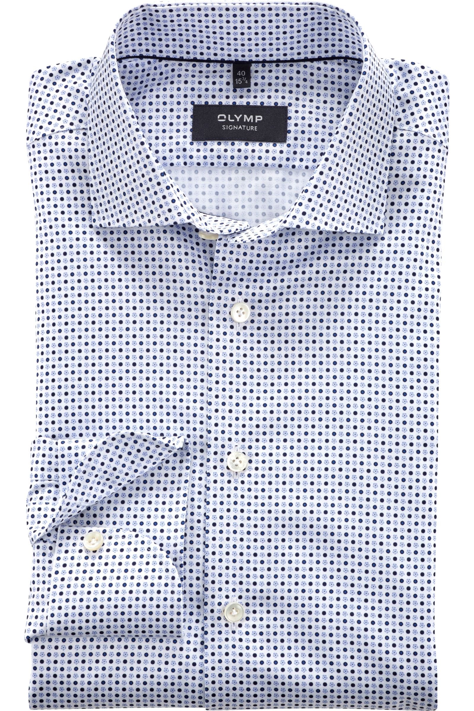 OLYMP SIGNATURE Tailored Fit shirt bleu, Patterned | Hemden.de