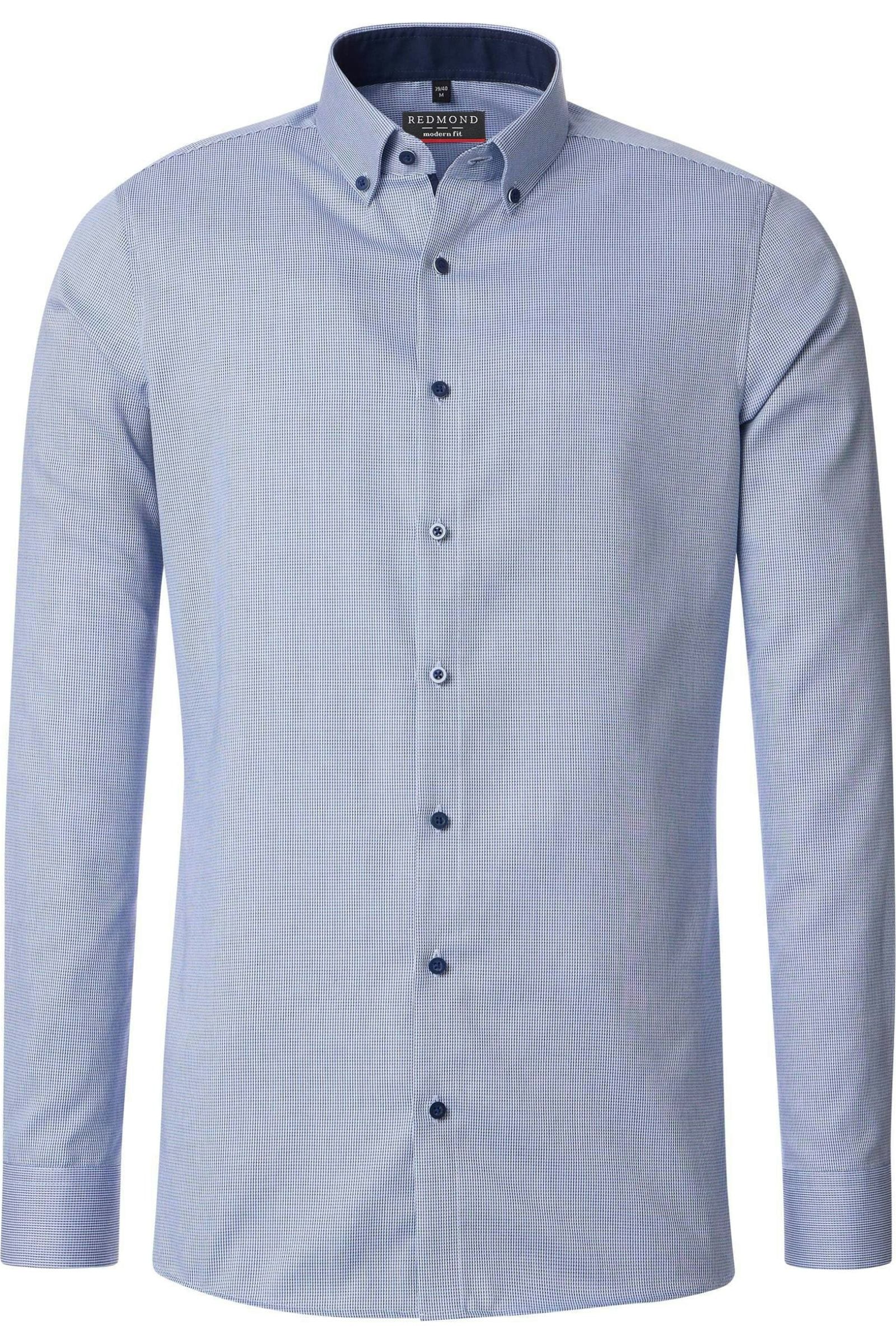 Redmond Modern Fit shirt marine, faux-uni | Businesshemden.com