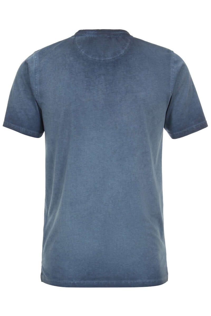Casa Moda Casual Fit t-shirt henley blue, One Colour | Businesshemden.com